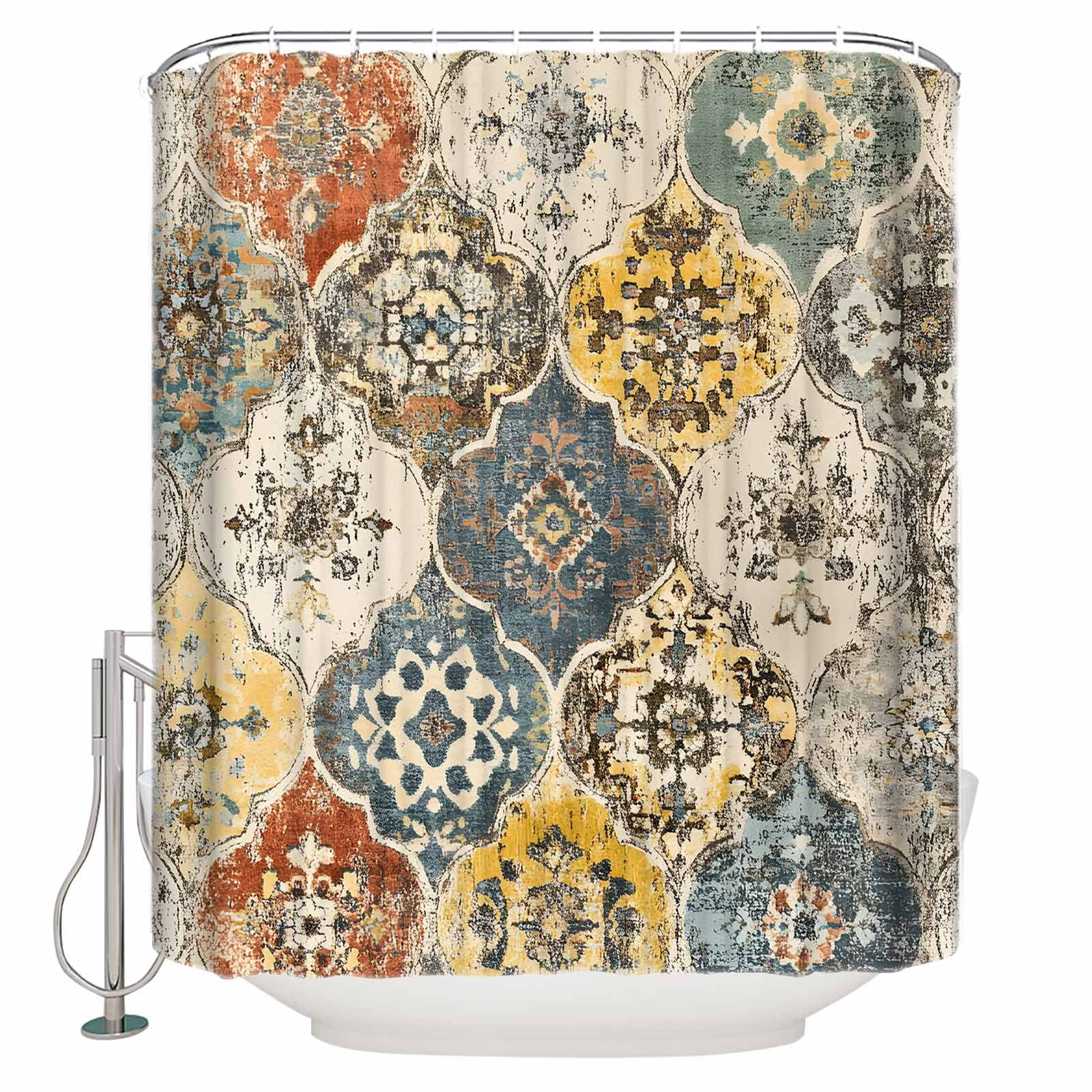 54x78 Inch Shower Curtain Decorative Vintage Boho Bathtub Bath Curtains ...