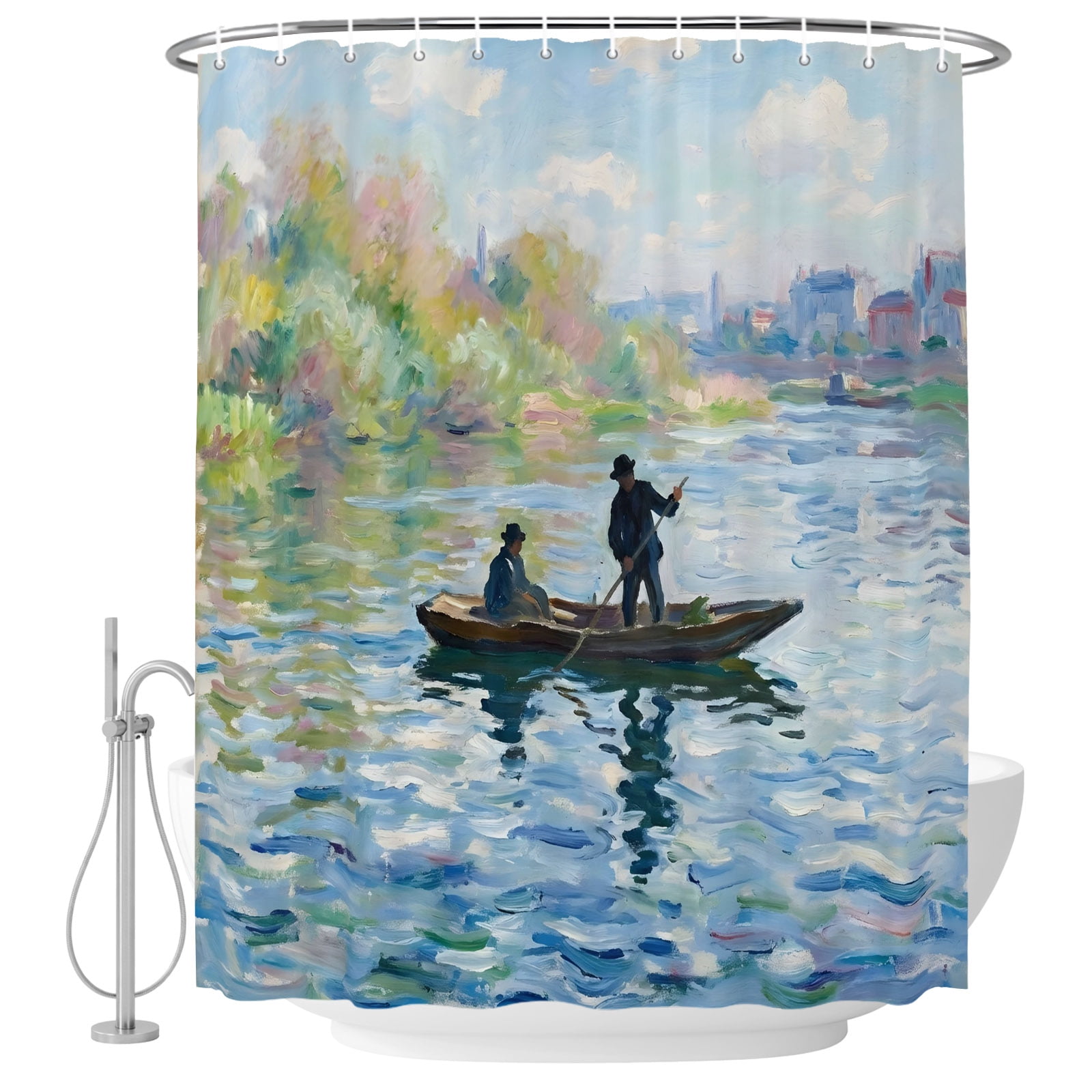 54x78 Inch Shower Curtain Decorative Vintage Oil Painting Bathtub Bath ...
