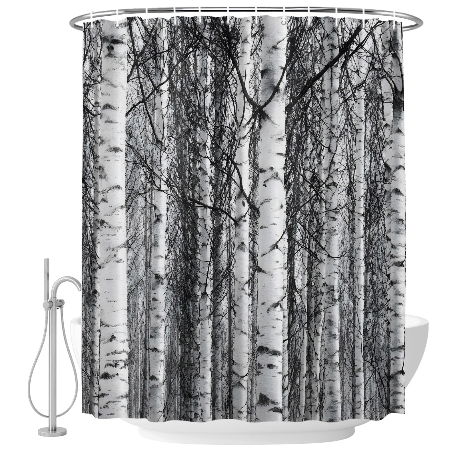 54x78 Inch Shower Curtain Decorative Winter Trees Bathtub Bath Curtains ...