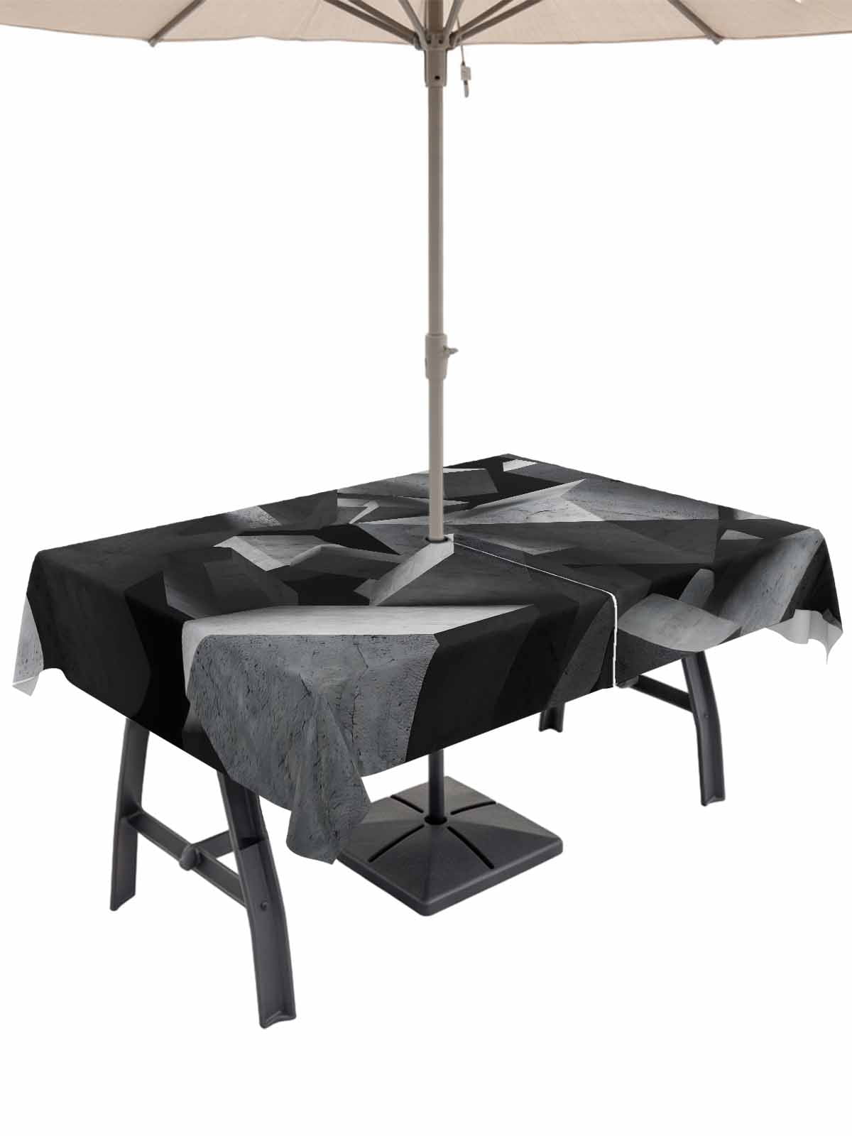 54x80 Inch Outdoor Tablecloth with Umbrella Hole Zipper Rectangle ...