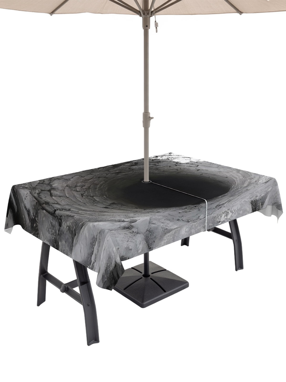 54x80 Inch Outdoor Tablecloth with Umbrella Hole Zipper Rectangle ...