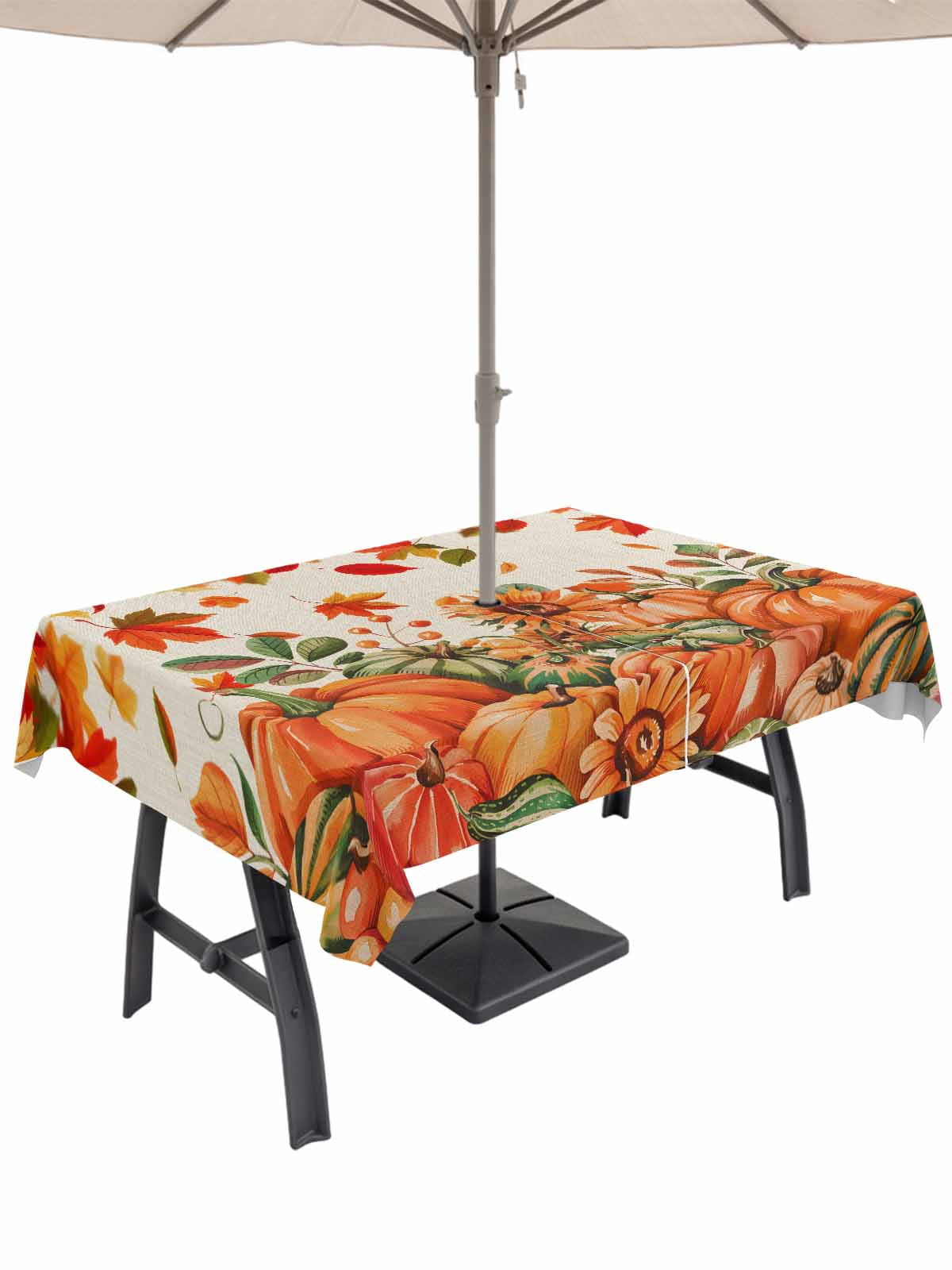 54x80 Inch Outdoor Tablecloth with Umbrella Hole Zipper Rectangle ...