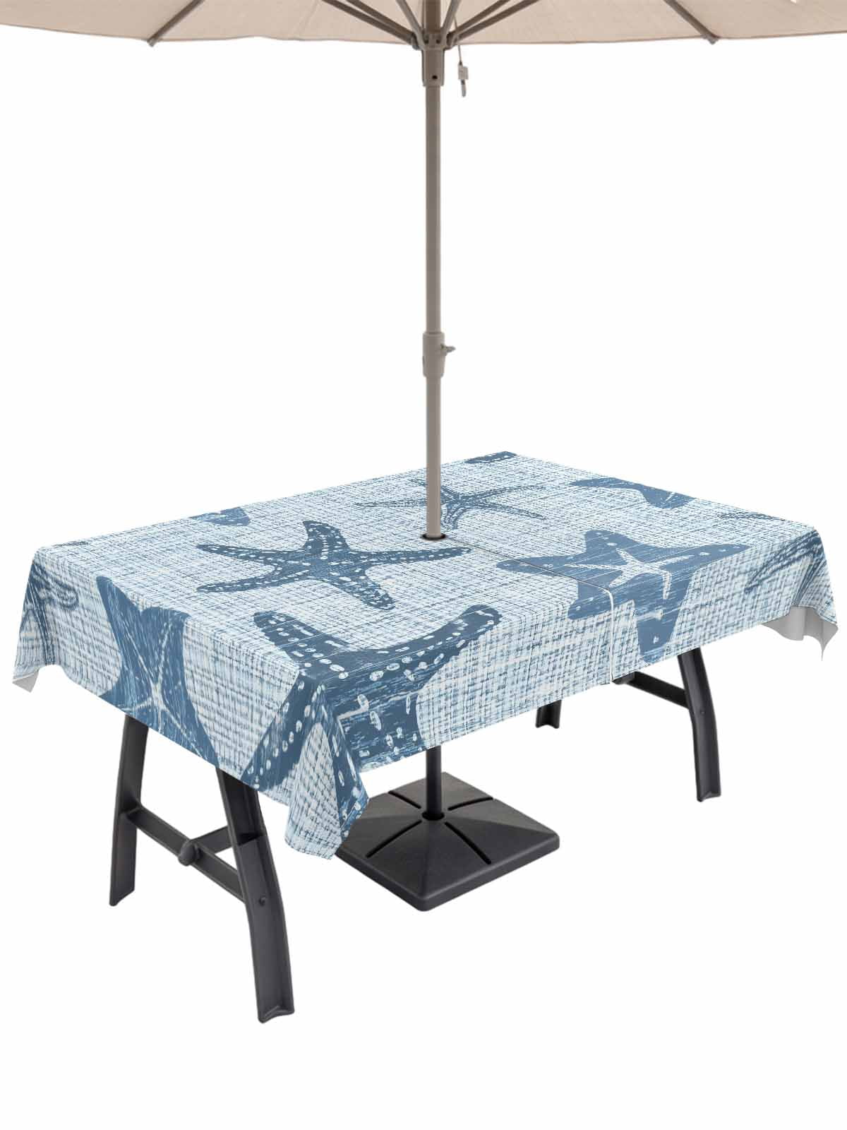 54x80 Inch Outdoor Tablecloth with Umbrella Hole Zipper Rectangle ...