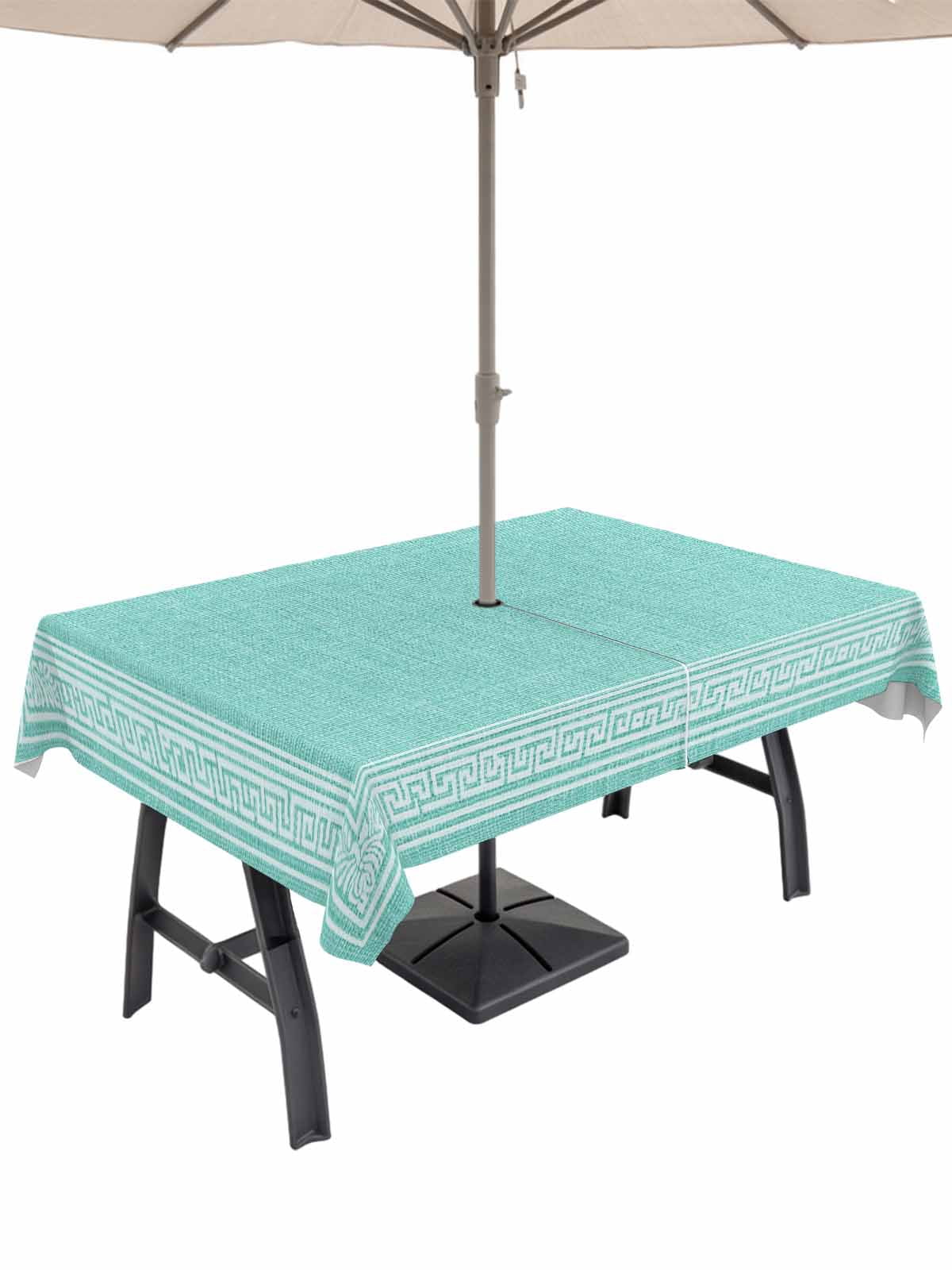 54x80 Inch Outdoor Tablecloth with Umbrella Hole Zipper Rectangle ...