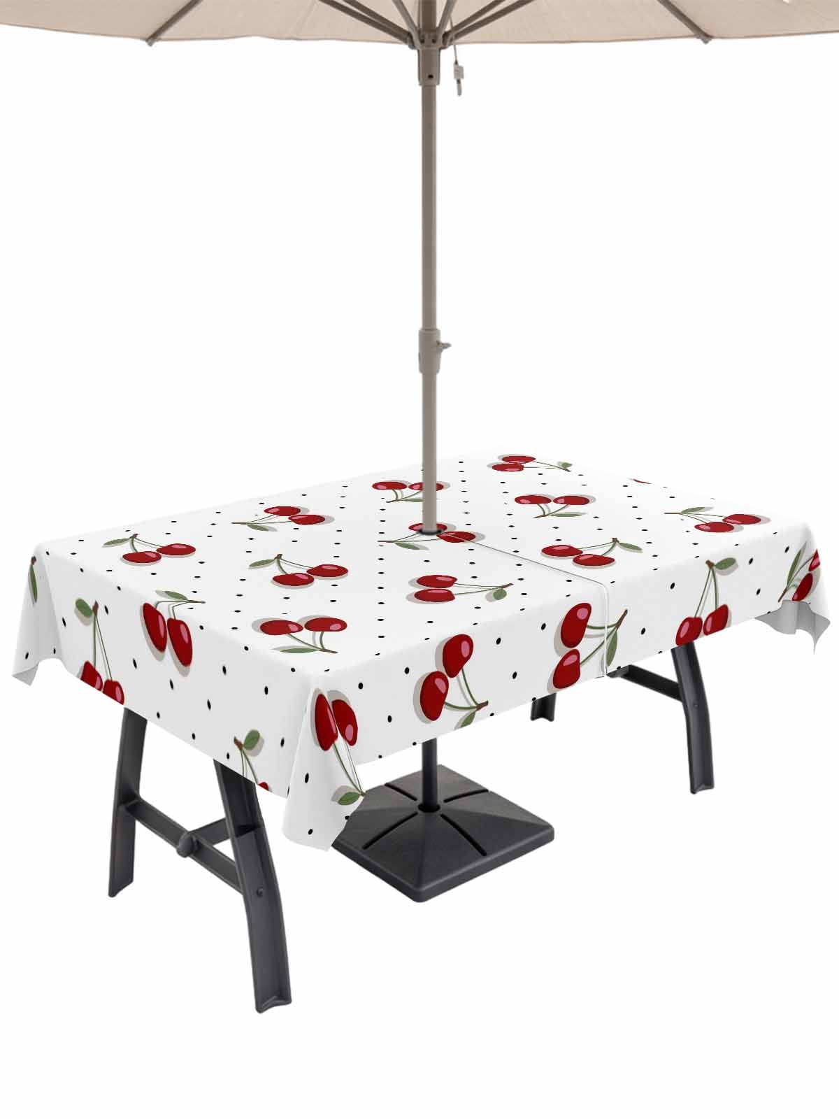 54x80 Inch Outdoor Tablecloth with Umbrella Hole Zipper Rectangle ...