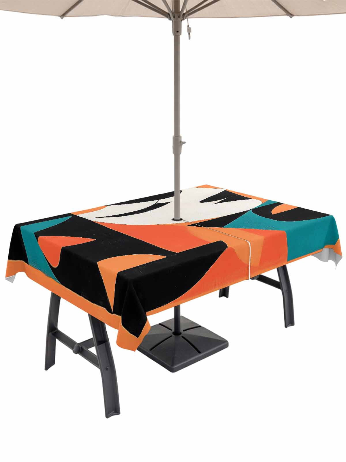 54x80 Inch Outdoor Tablecloth with Umbrella Hole Zipper Rectangle Color ...