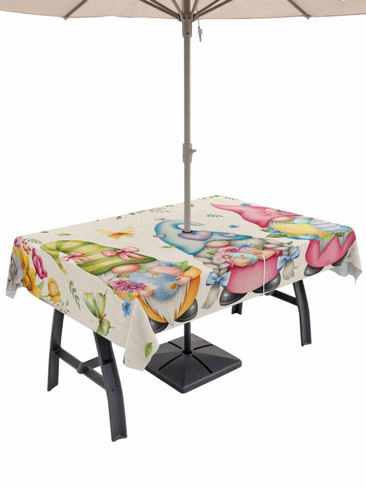 54x80 Inch Outdoor Tablecloth with Umbrella Hole Zipper Rectangle ...