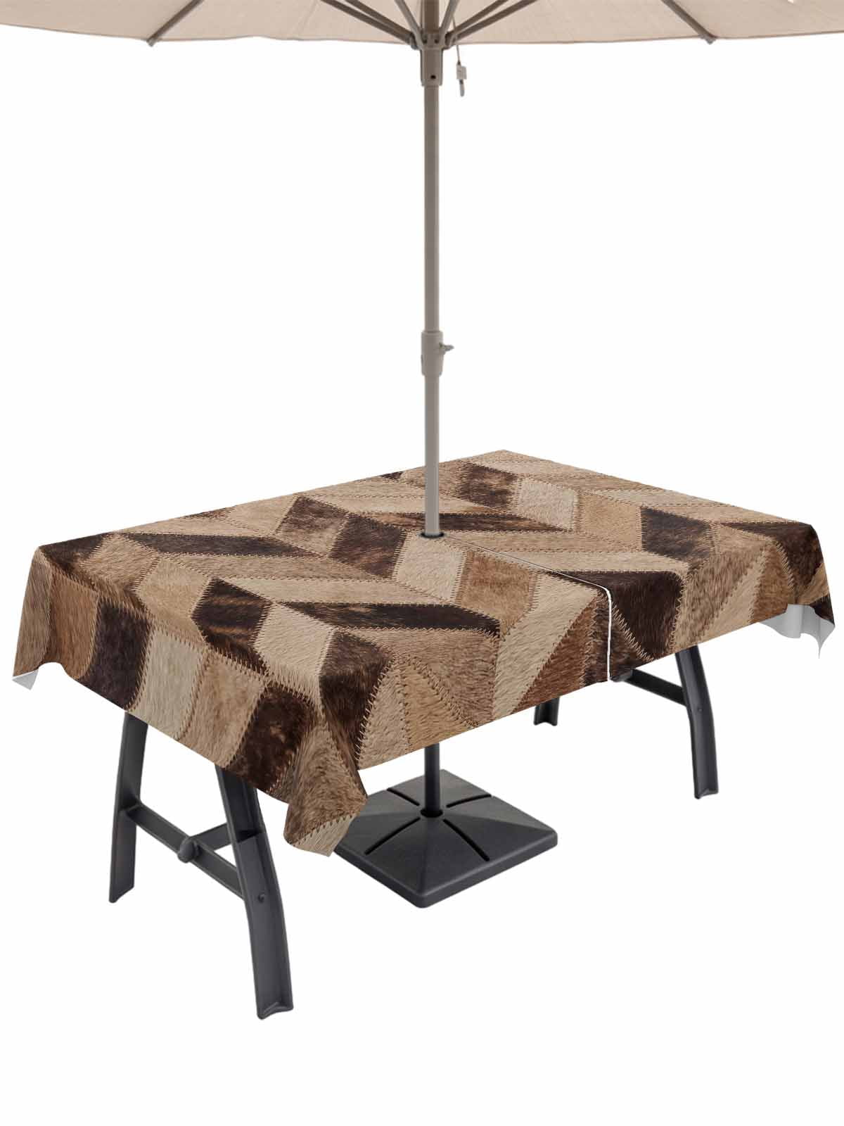 54x80 Inch Outdoor Tablecloth with Umbrella Hole Zipper Rectangle ...