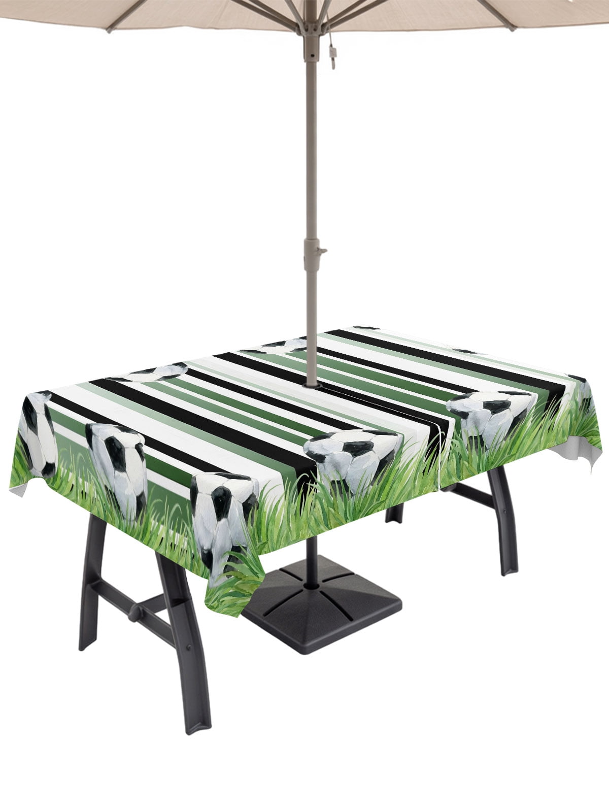 54x80 Inch Outdoor Tablecloth with Umbrella Hole Zipper Rectangle ...