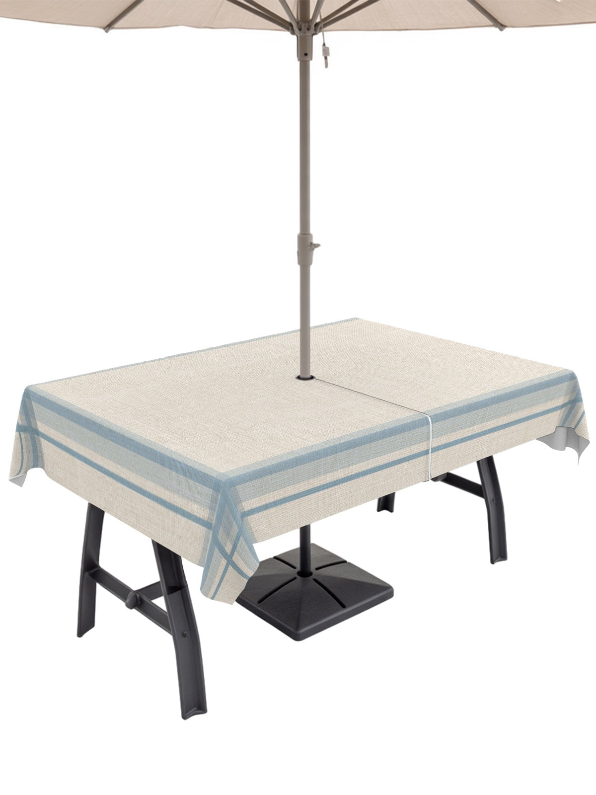 54x80 Inch Outdoor Tablecloth with Umbrella Hole Zipper Rectangle ...
