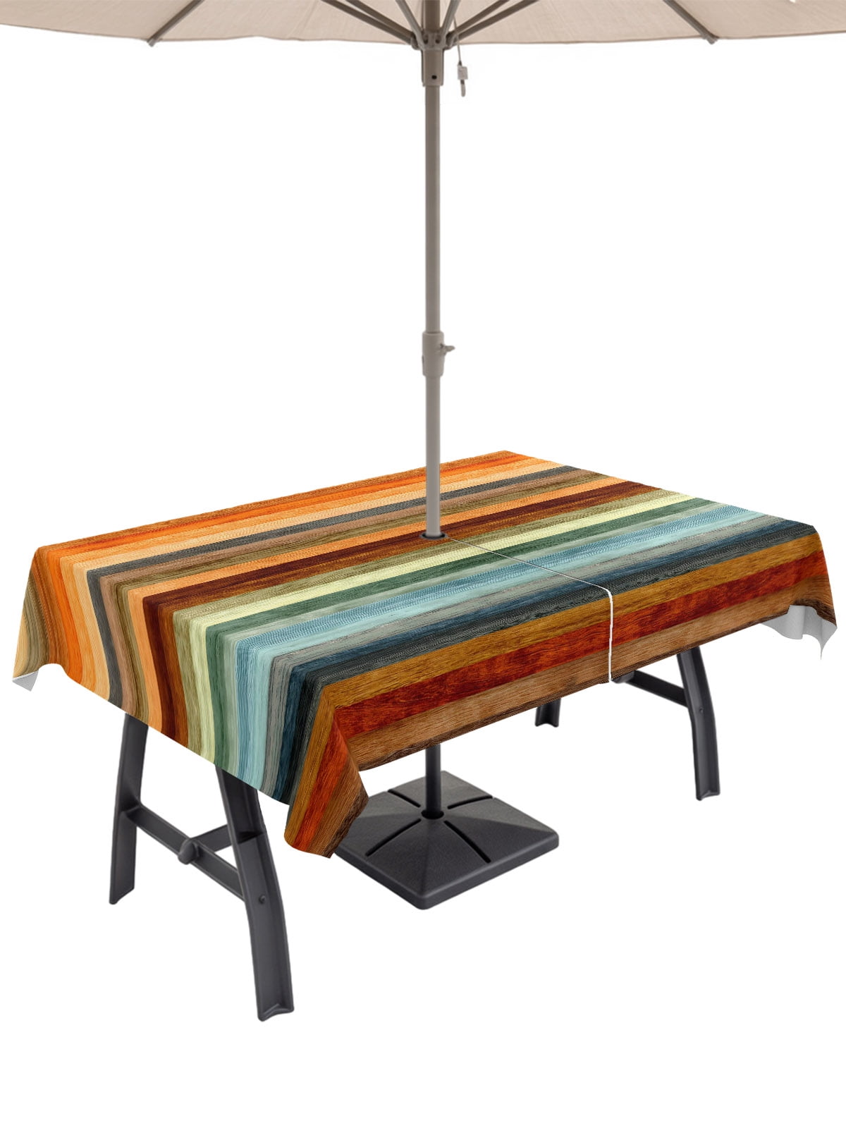 54x80 Inch Outdoor Tablecloth with Umbrella Hole Zipper Rectangle ...