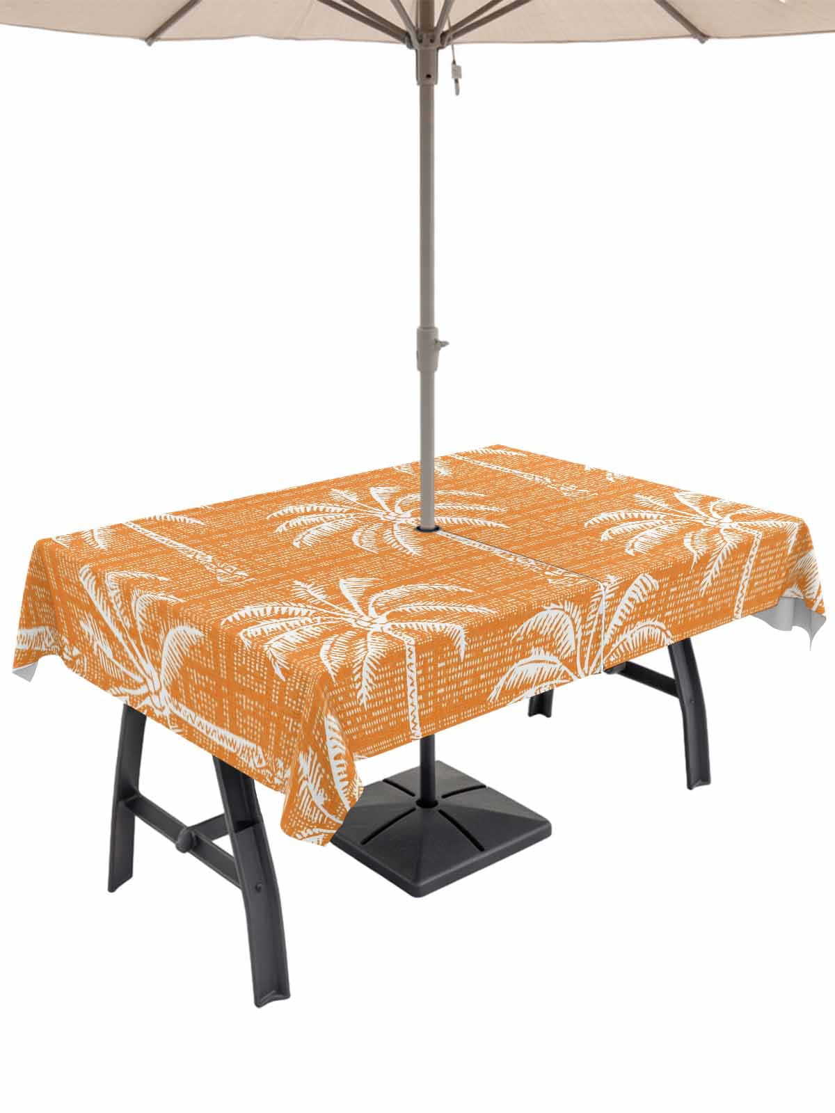 54x80 Inch Outdoor Tablecloth with Umbrella Hole Zipper Rectangle ...