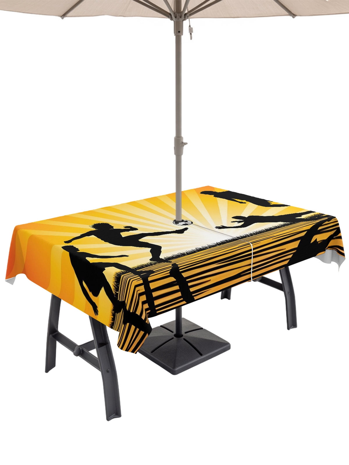 54x80 Inch Outdoor Tablecloth with Umbrella Hole Zipper Rectangle ...