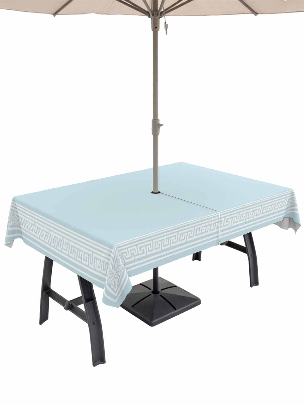 54x80 Inch Outdoor Tablecloth with Umbrella Hole Zipper Rectangle Sky ...