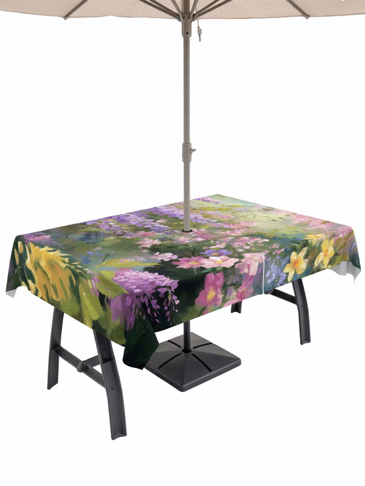 54x80 Inch Outdoor Tablecloth with Umbrella Hole Zipper Rectangle ...