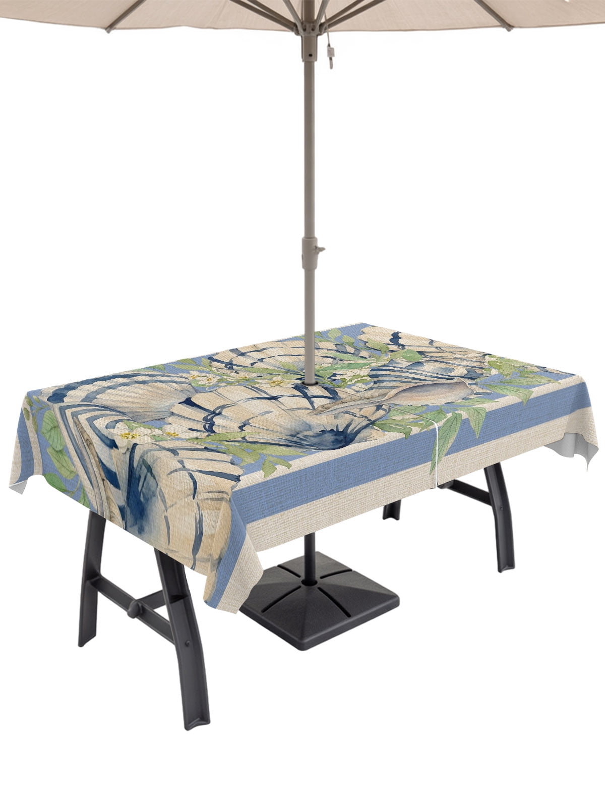 54x80 Inch Outdoor Tablecloth with Umbrella Hole Zipper Rectangle ...