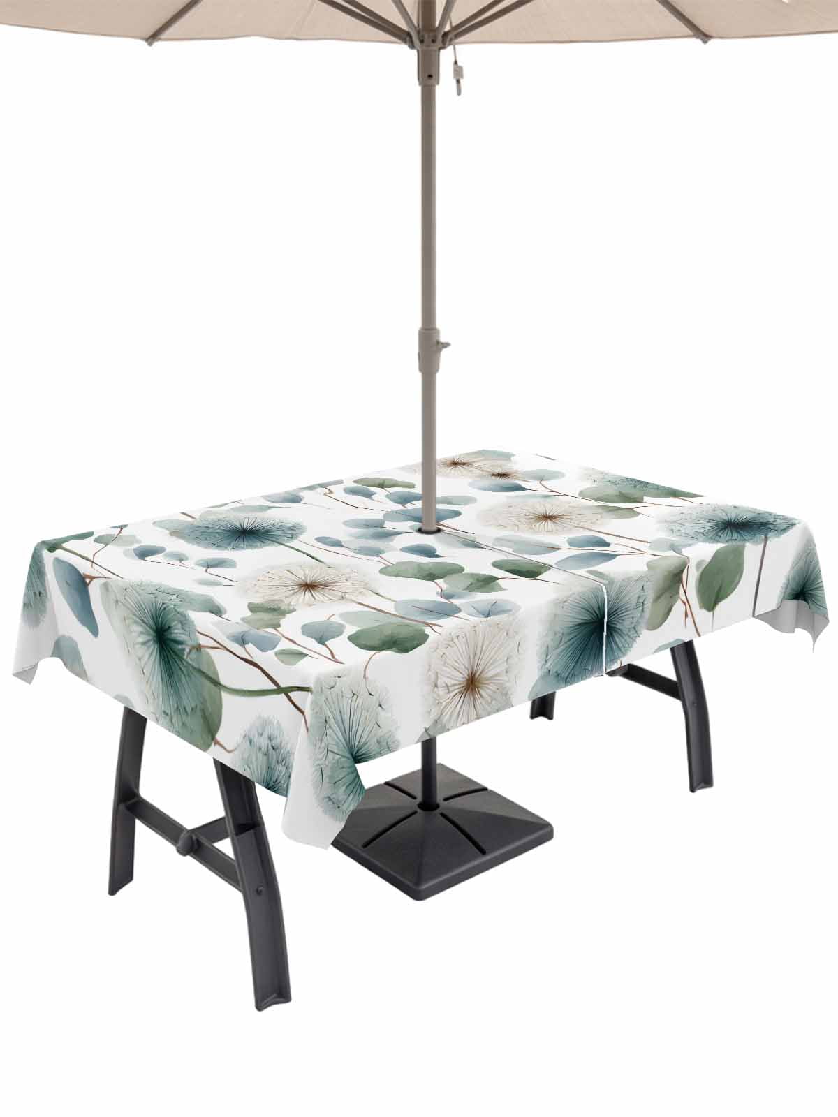 54x80 Inch Outdoor Tablecloth with Umbrella Hole Zipper Rectangle ...