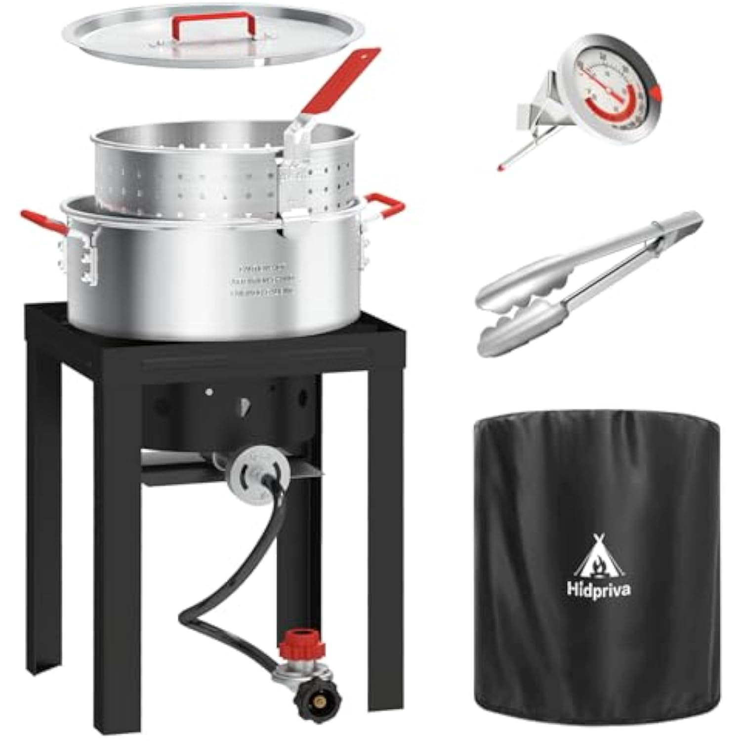 55,000 BTU Propane Deep Fryer 10QT with Basket & Thermometer - Portable ...