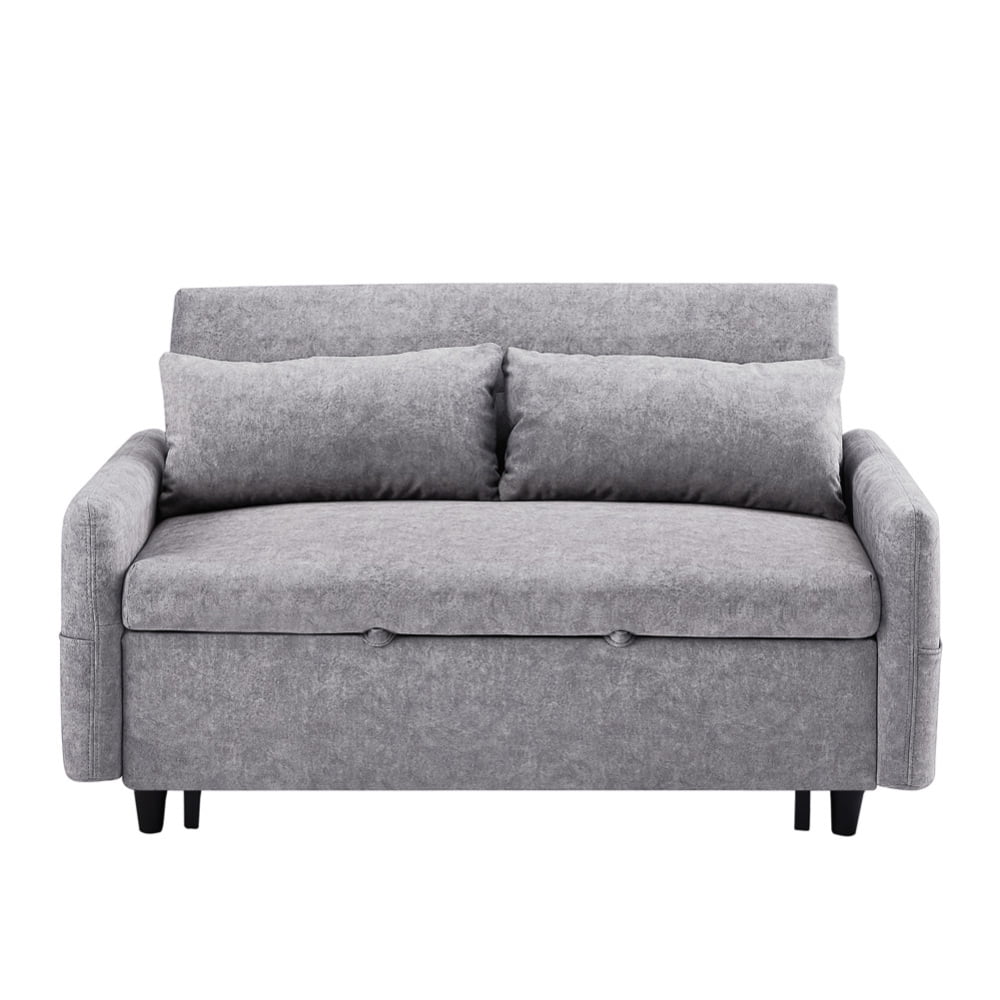 55.1" Pull Out Sleeper Sofa Bed, 3 Angles Adjustable Backrest Loveseats ...