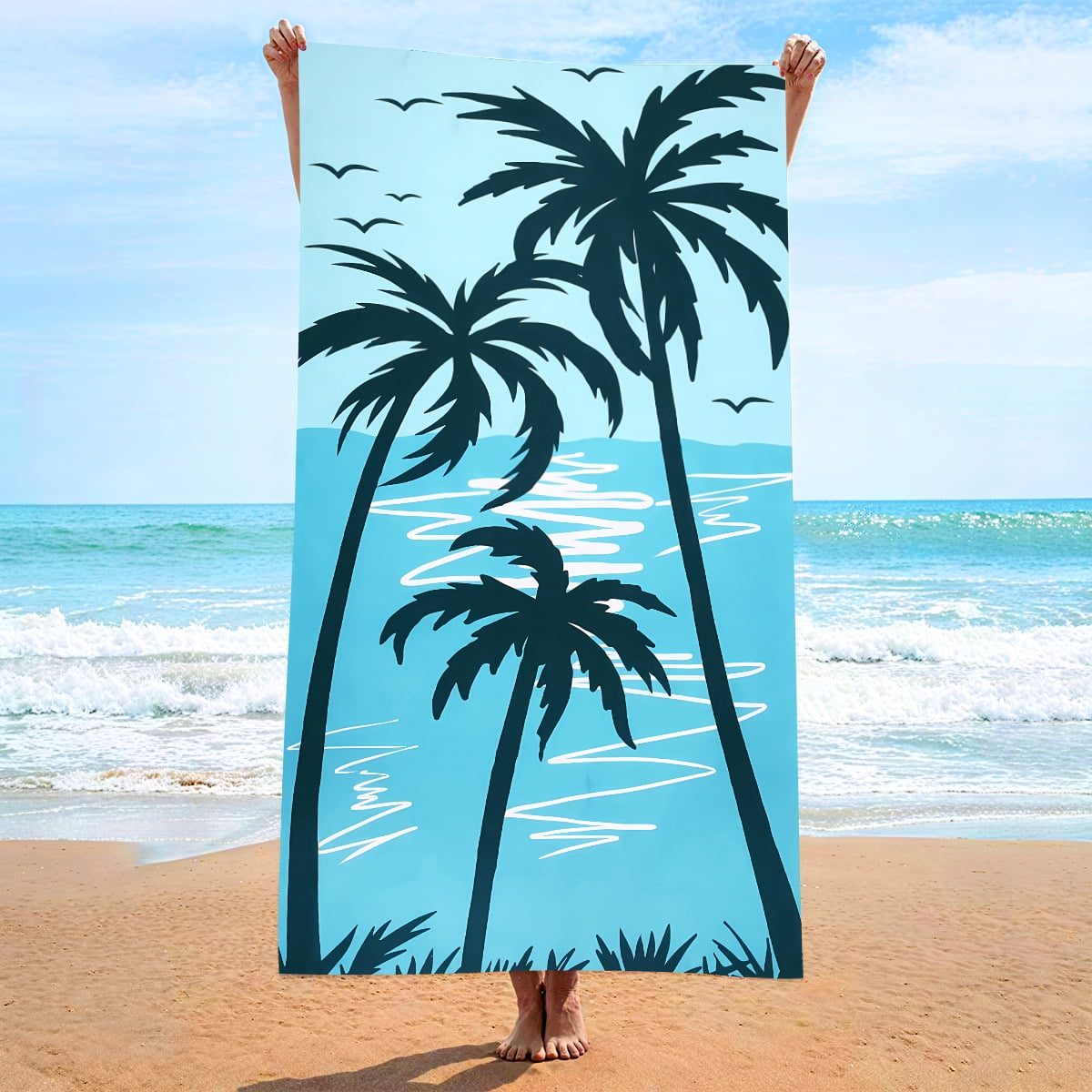 55.1"x27.5" Ultra Microfiber Printed Beach Towel,Quick Dry Travel ...