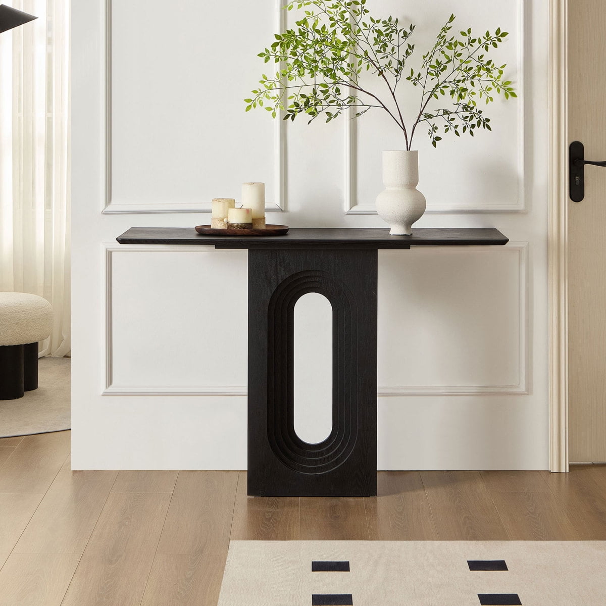 55.12 Inch Faux MARS marble Pattern Console Table for Living Room ...