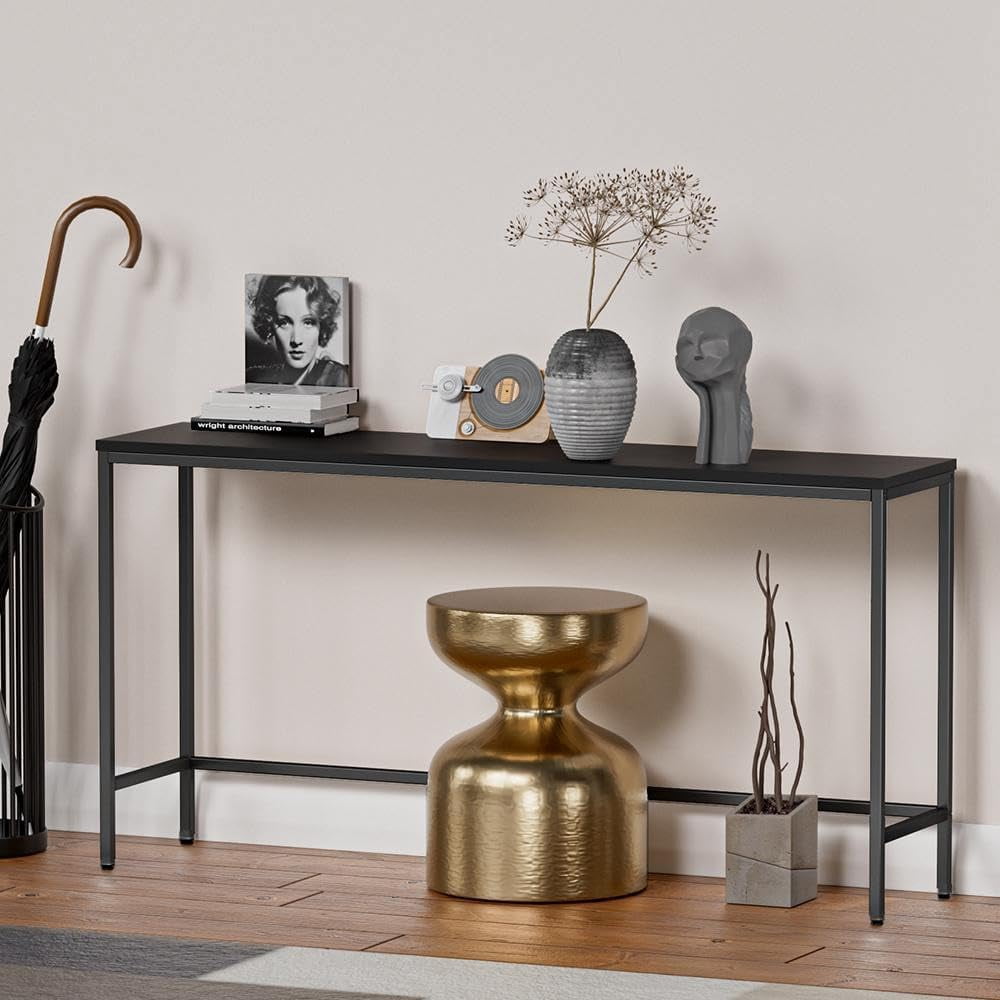 55.12inch Narrow Console Table, Small Entryway Thin Sofa Table, 55.12 ...