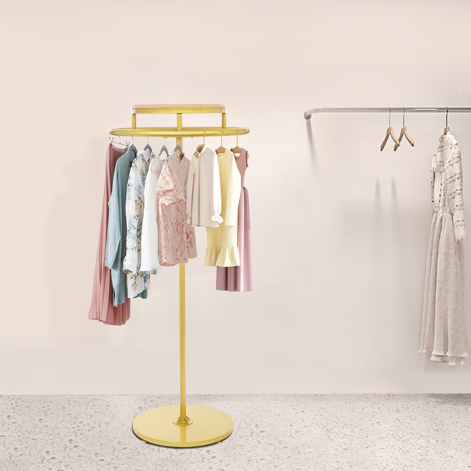 55.1in Round Clothing Rack, Clothes Display Rack, Rotatable Garment ...