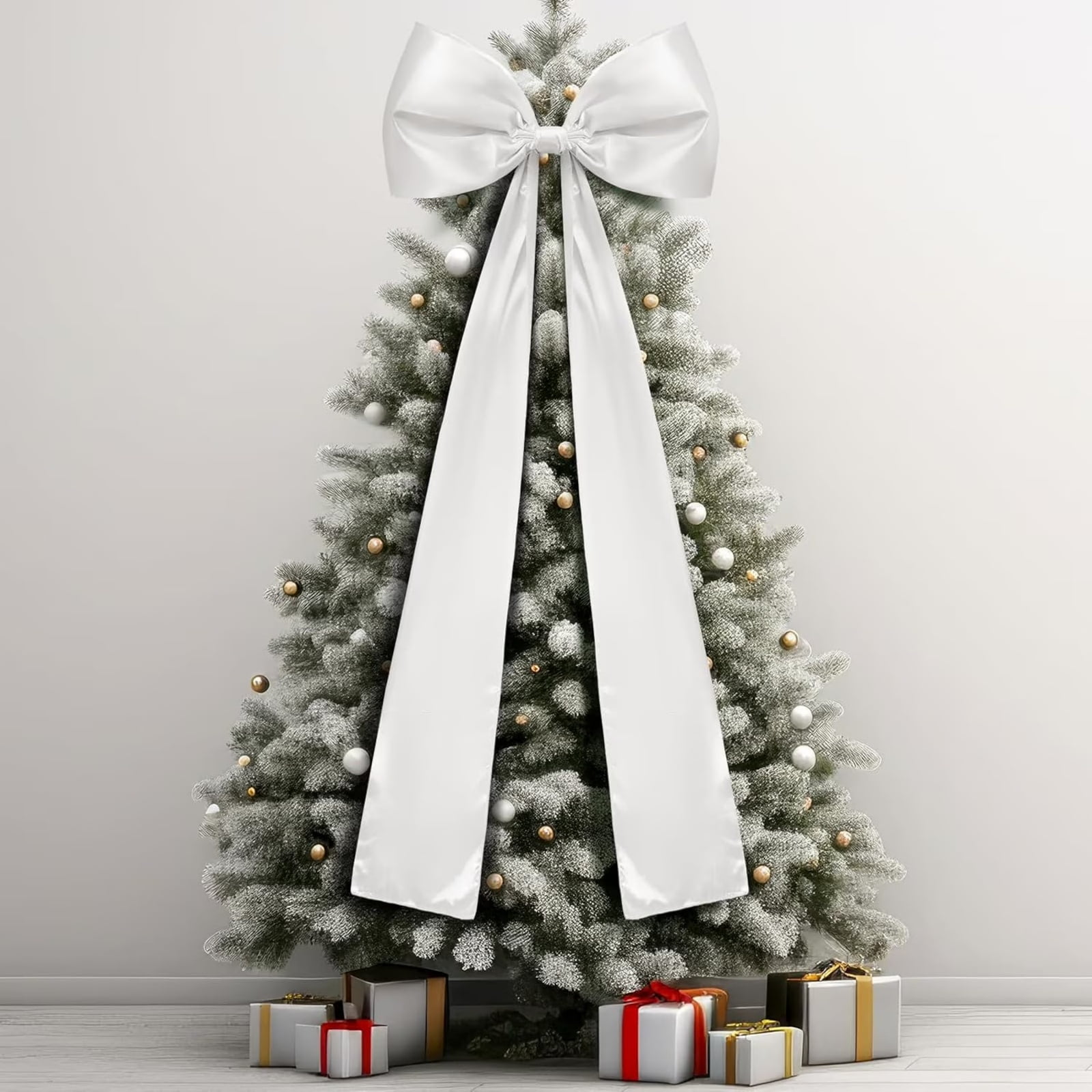 55.1x18.9 Inch Christmas Extra Large Velvet Bows Christmas Tree Topper ...
