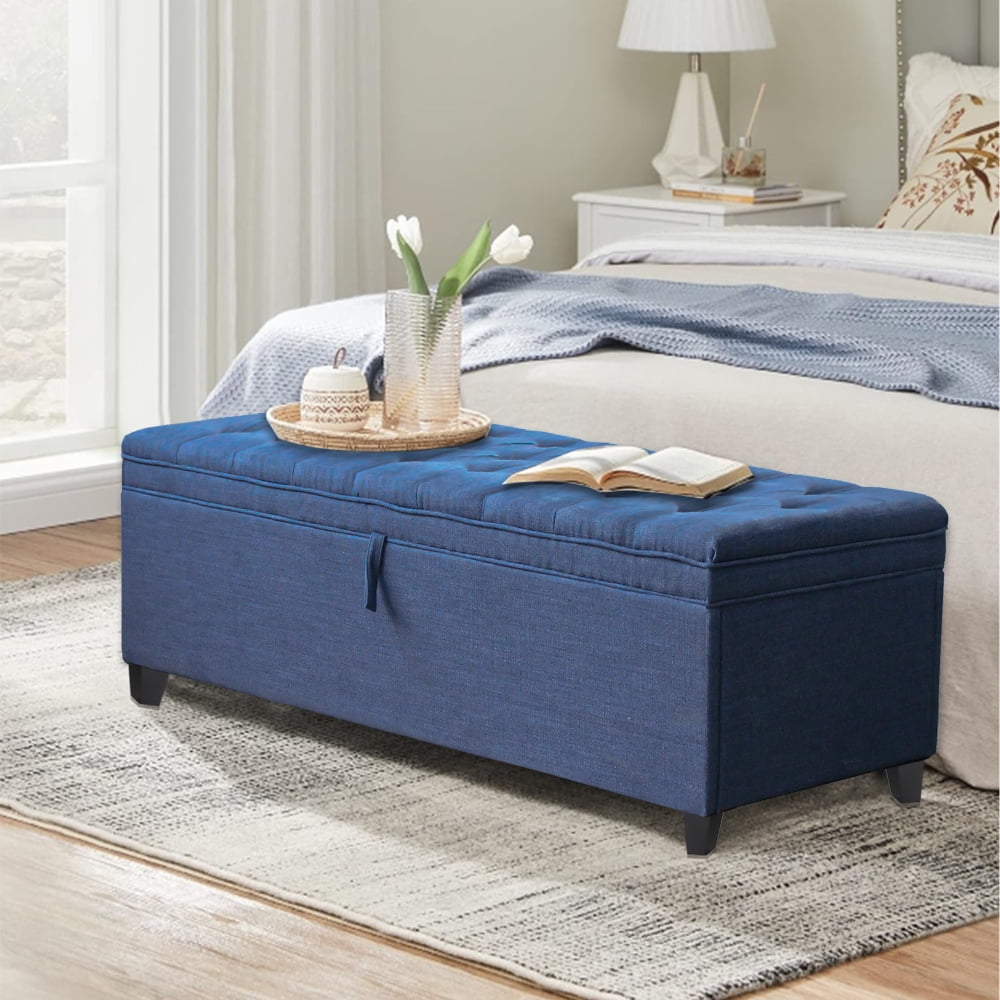 55.3 Inch Extra Long Storage Ottoman Entryway Bench with Flip Top ...