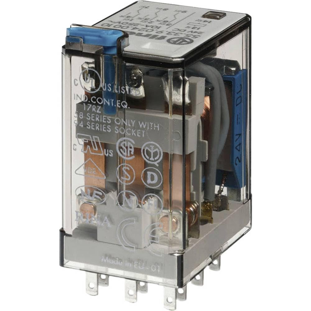 55.33.9.024.0080 Relay, Power, 3PDT, 24VDC, 20A, Socket - Walmart.com