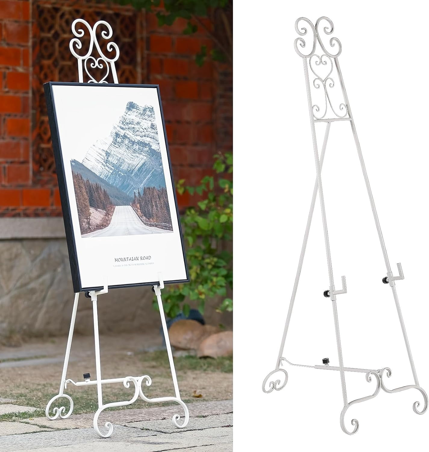 55.5" X 23.62" Metal Scroll Extra Large Free Standing Adjustable ...