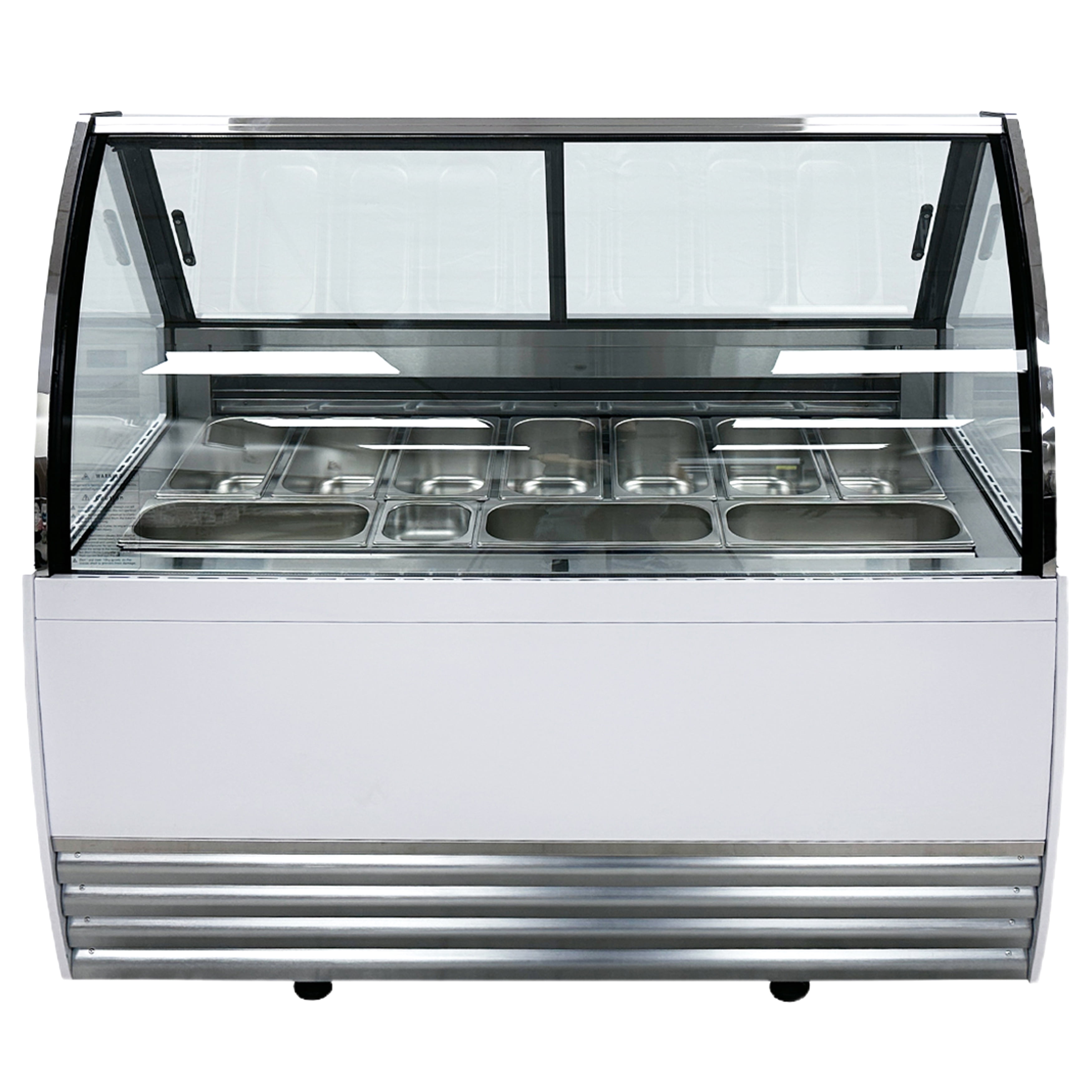 55.5 in. 10 Pan Gelato Display Freezer, Ice Cream Display Freezer, Gelato Showcase Dipping ...