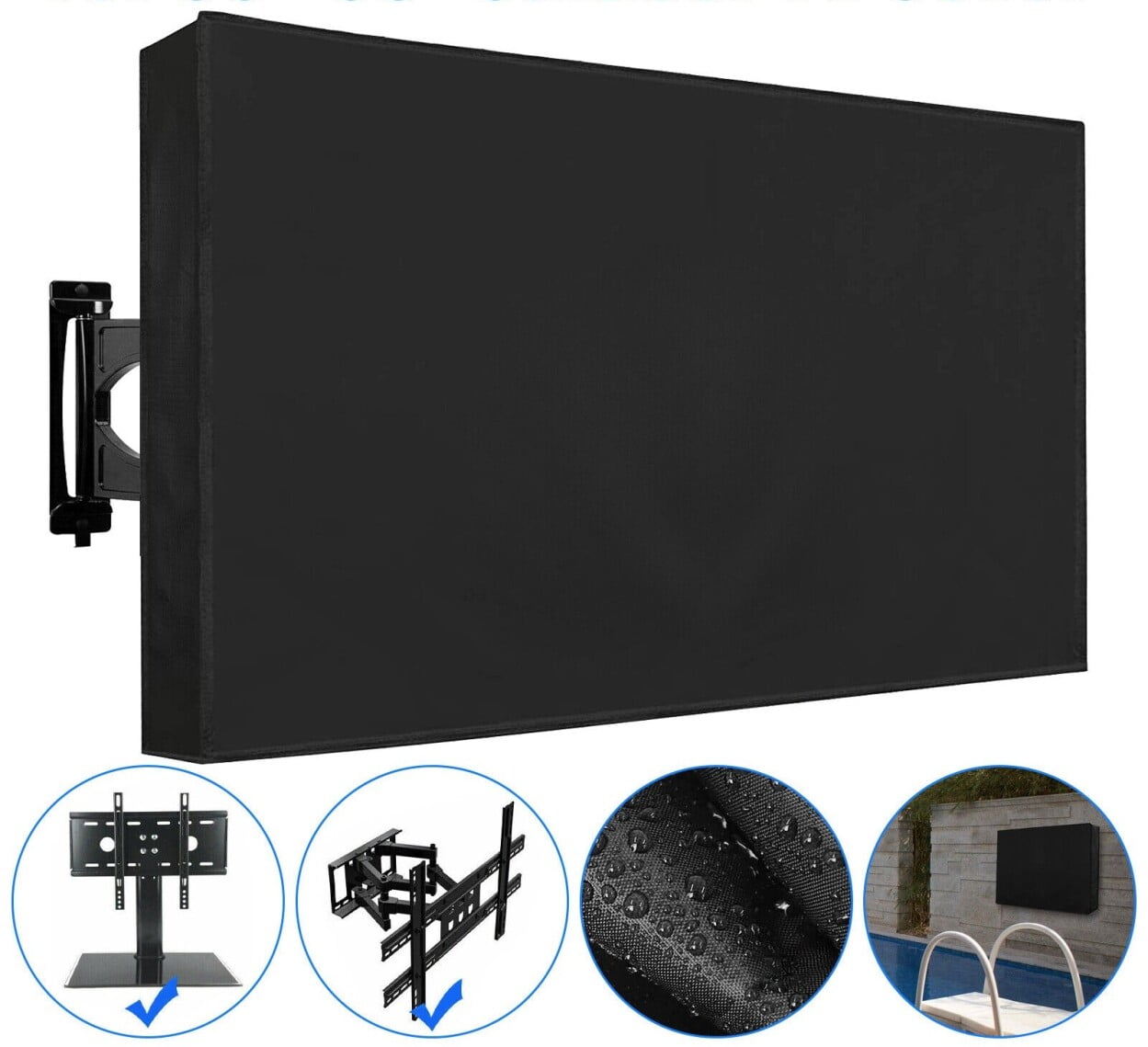 55-58 inch Outdoor TV Cover Fitted Waterproof Weatherproof Television ...