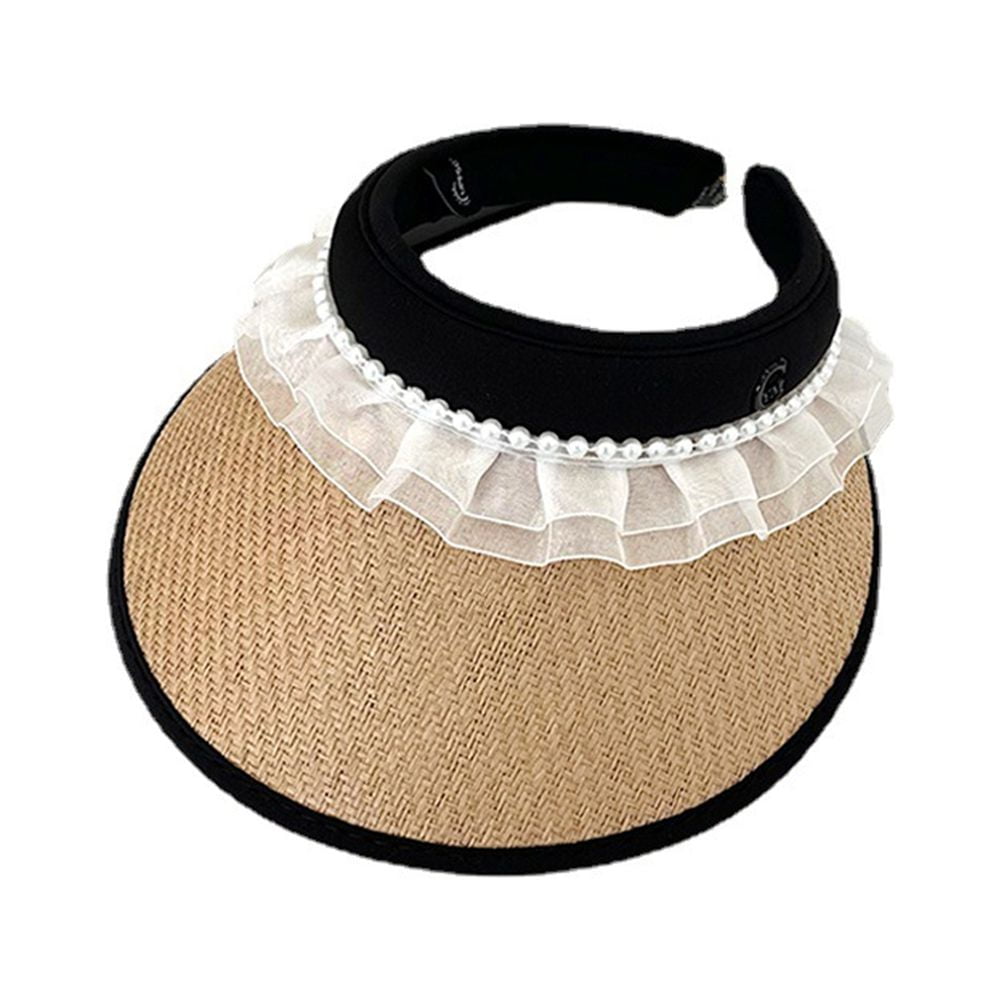 55-58cm hat circumference adjustable lace straw empty top hat female ...