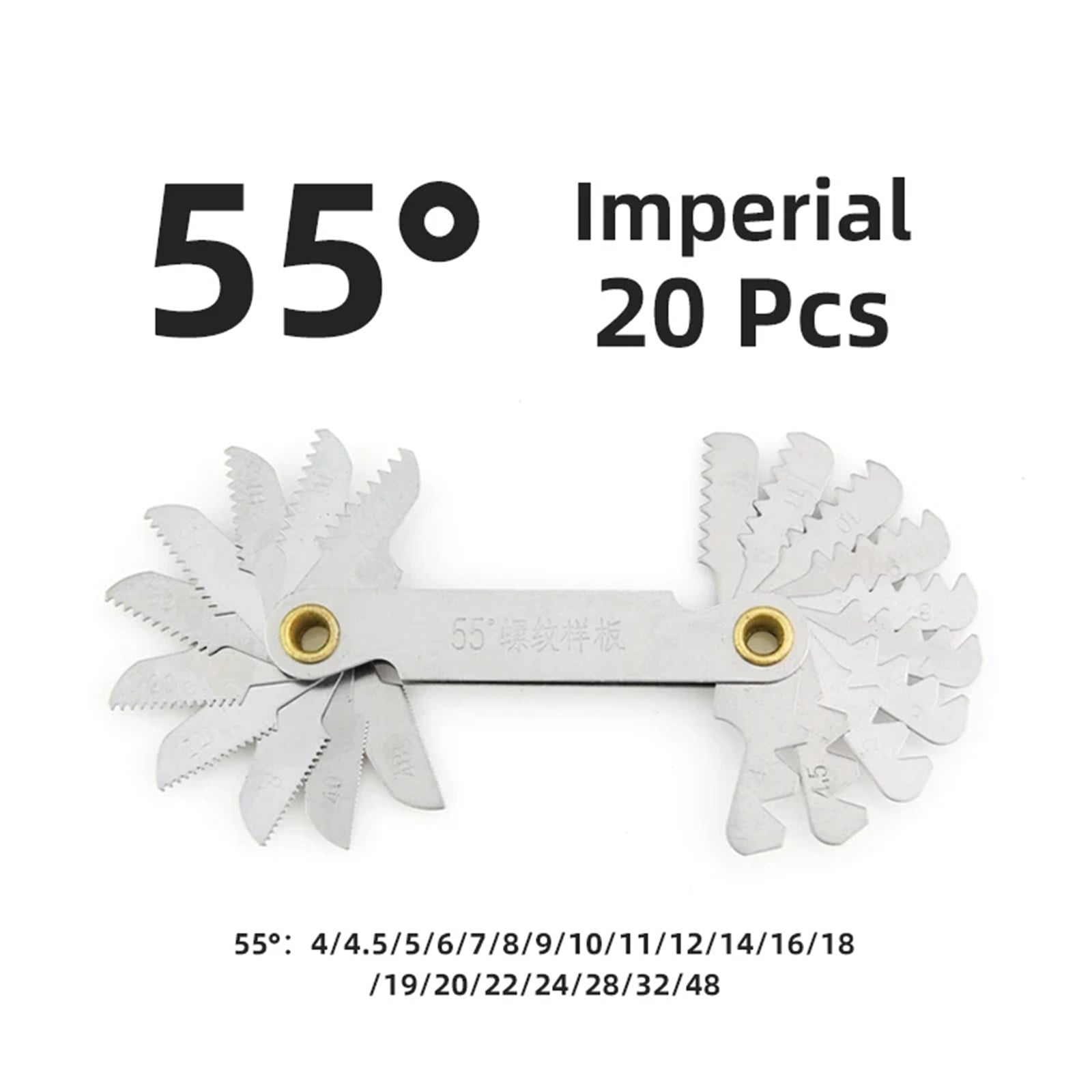 55/60 Degree Metric Inch US Thread Gauge Carbon Steel Gear Tooth Screw ...