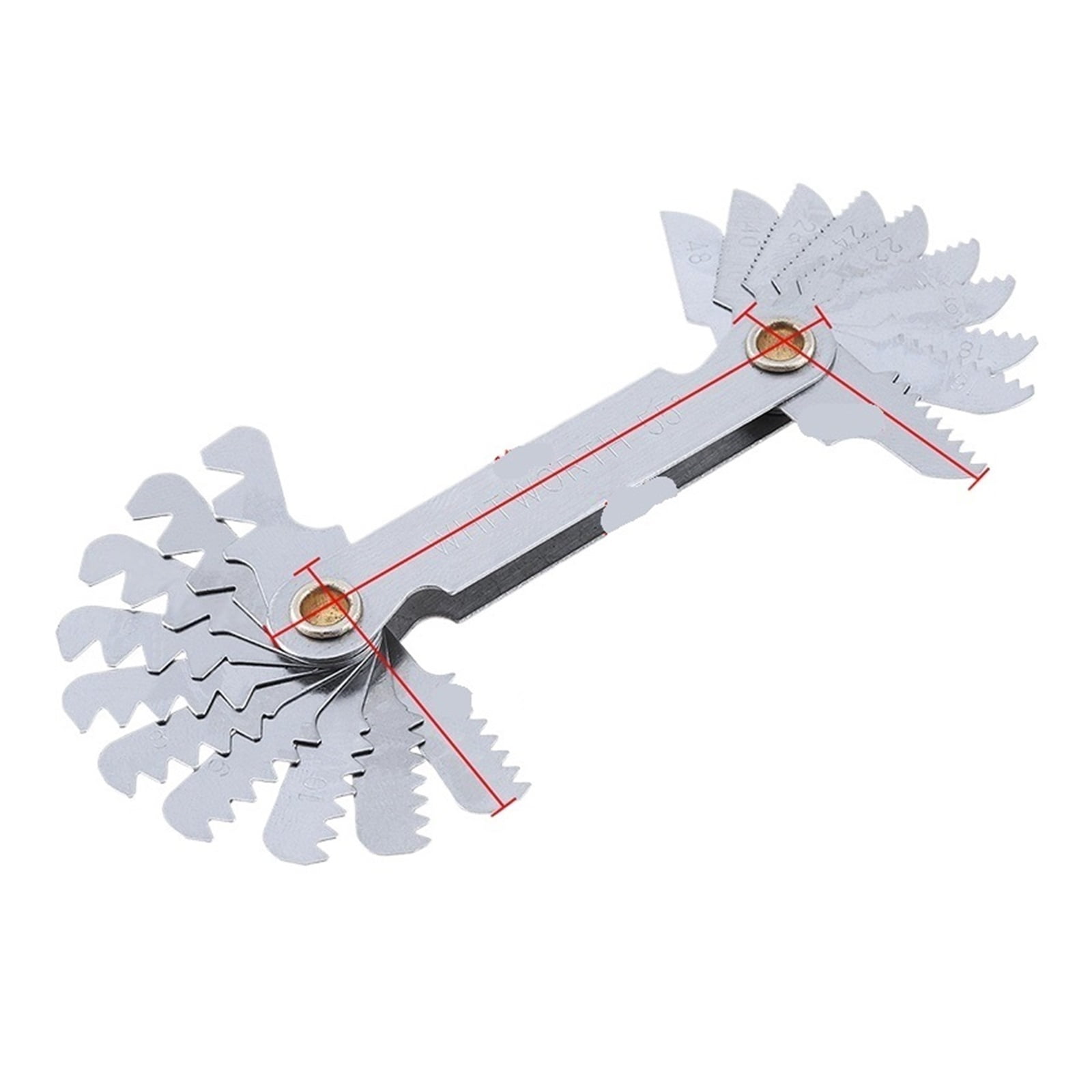 55/60 Degree Thread Gauge Metric Inch Gear Tooth Carbon Steel Measuring ...
