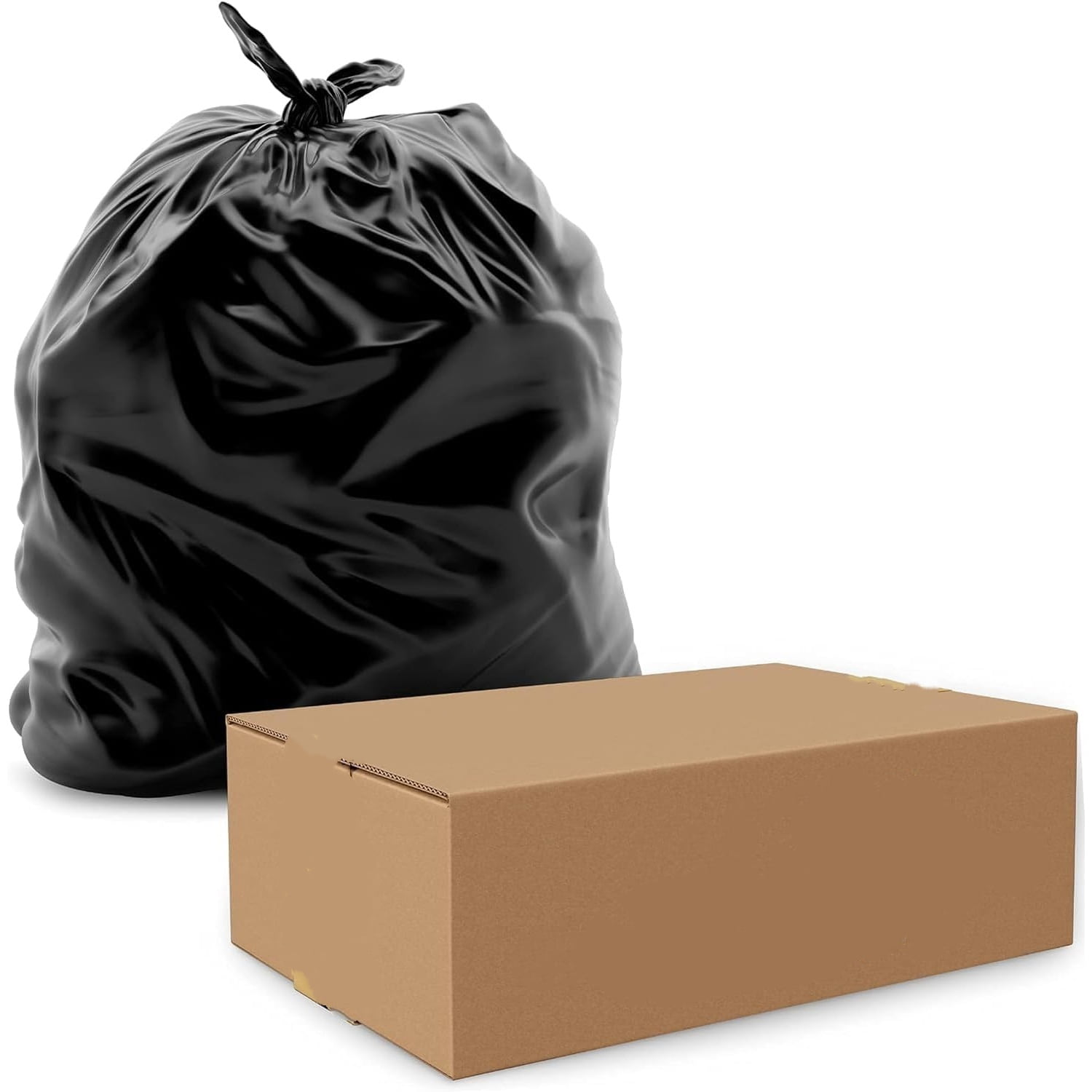 55-60 Gallon 2.0 MIL，Black Heavy Duty Trash Can Liners - 38" x 58 ...