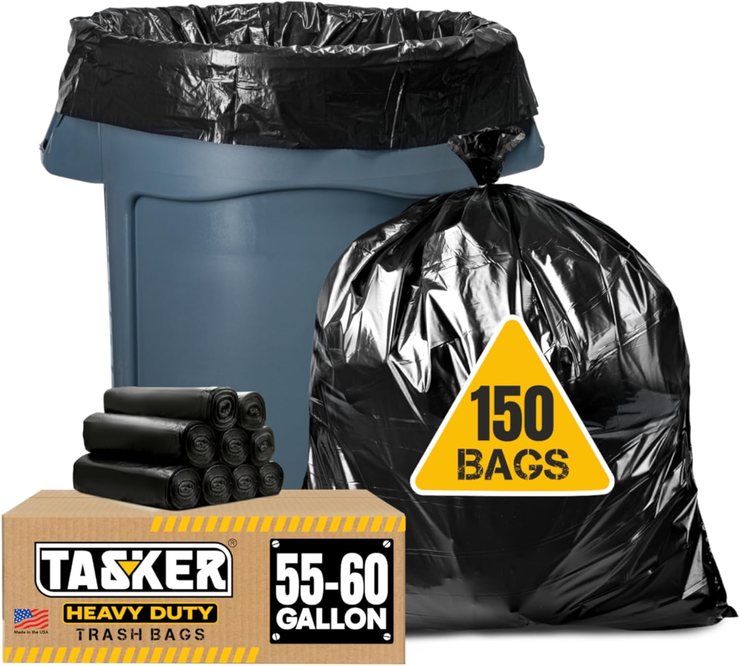 55-60 Gallon Trash Bags Heavy Duty | Mega ValuePack 150 Bags | Large ...