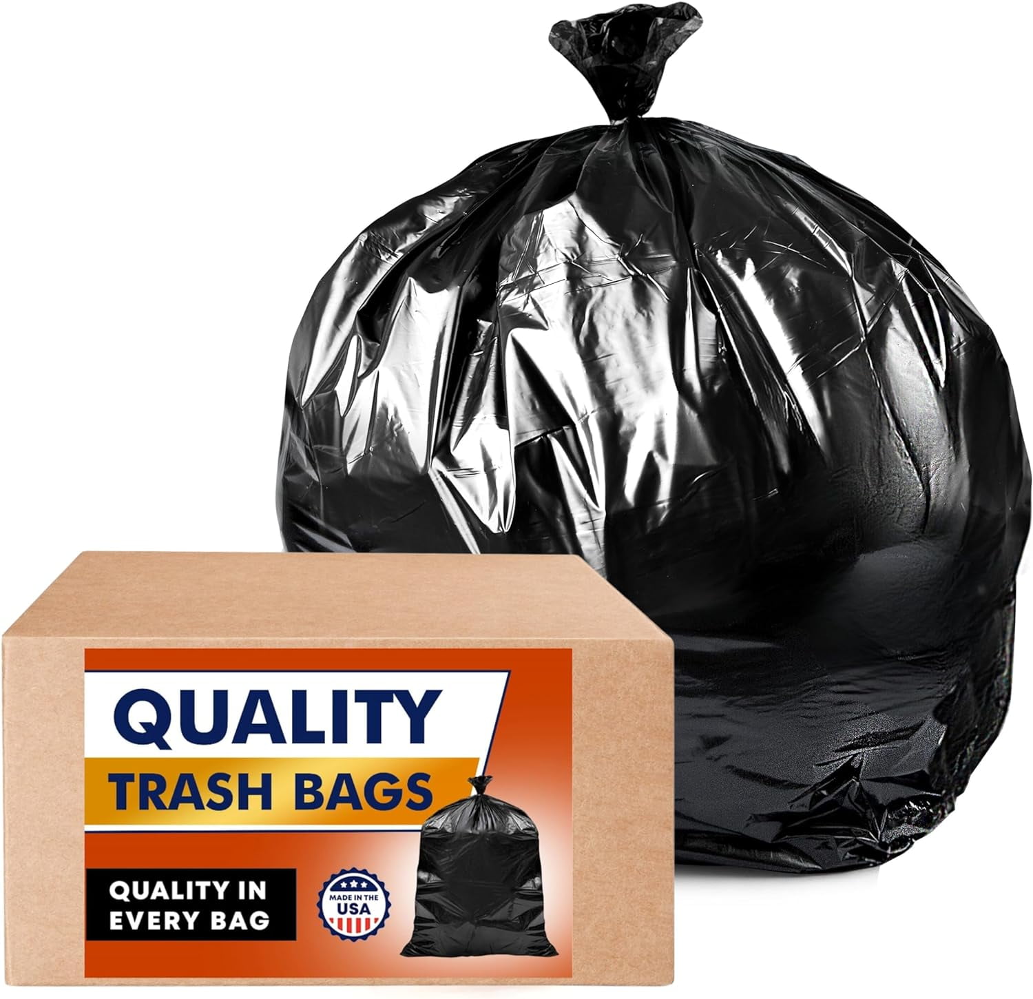 55-60 Gallon Trash Bags Heavy Duty (MegaValue 100 Bags w/Ties) 50-60 ...
