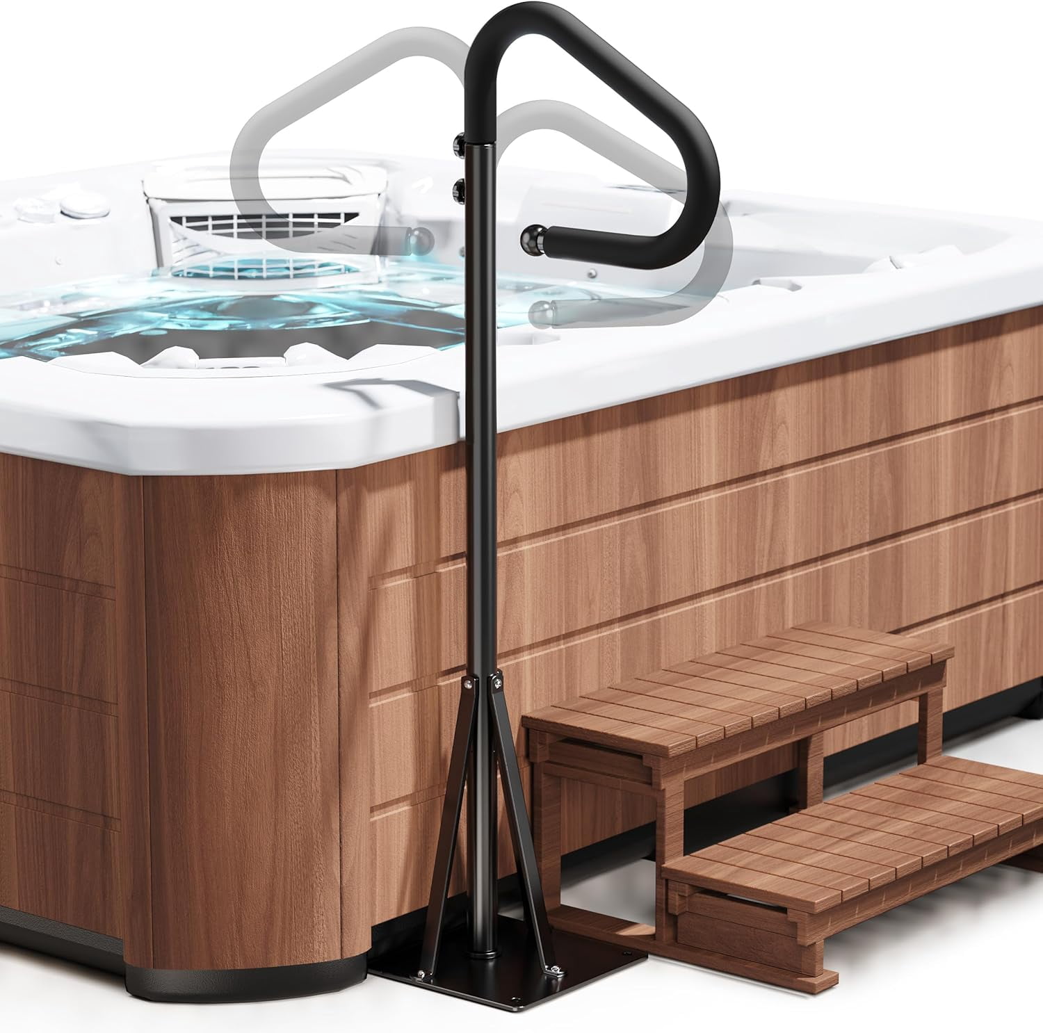55''-62'' Hot Tub Handrail Side Safety Rail – 360° Swivel Spa Grab Bar ...
