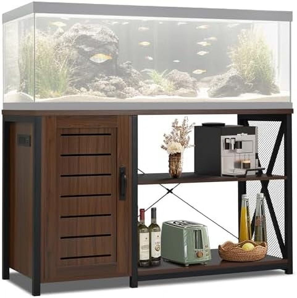 55-75 Gallon Aquarium Stand with Power Outlets - Dual Aquarium Support ...