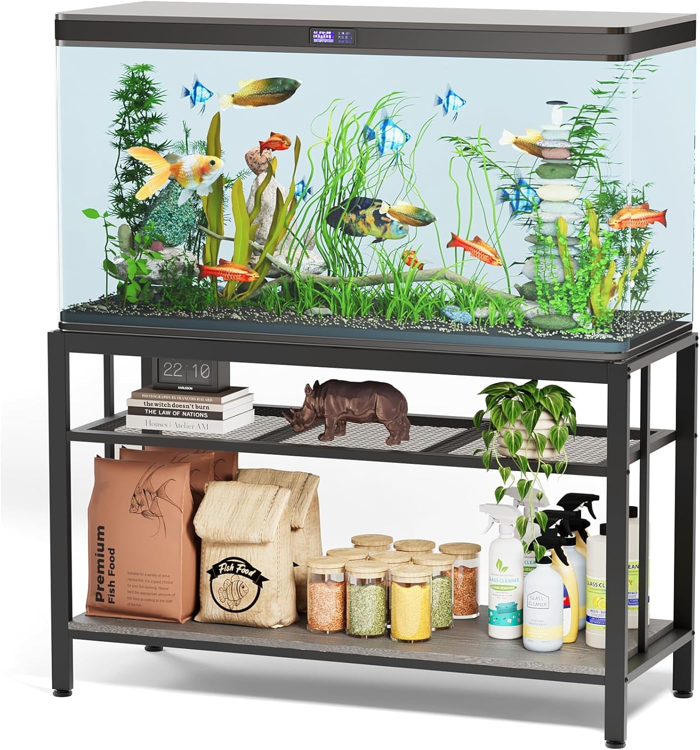 55-75 Gallon Fish Tank Stand - Metal Aquarium Stand, 48.4" L x 18.5" W ...
