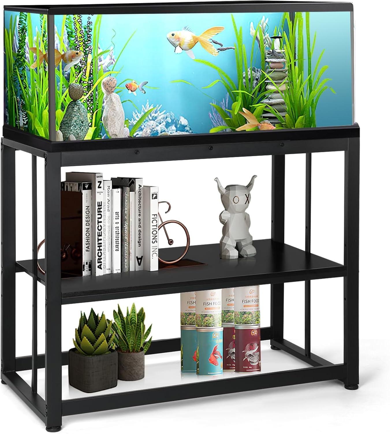 55-75 Gallon Fish Tank Stand - Metal Aquarium Stand, 48.4" x 14.9" x 29 ...