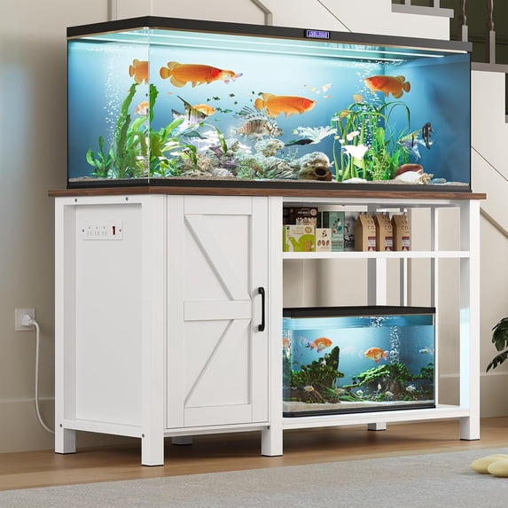 55-75 Gallon Fish Tank Stand with Power Outlet & Adjustable Shelf ...