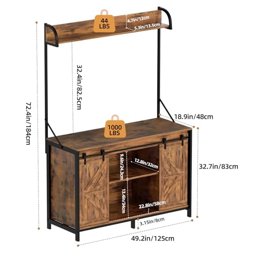 55-75 Gallon Fish Tank Stand with Power Outlets, Heavy Duty Metal Frame ...