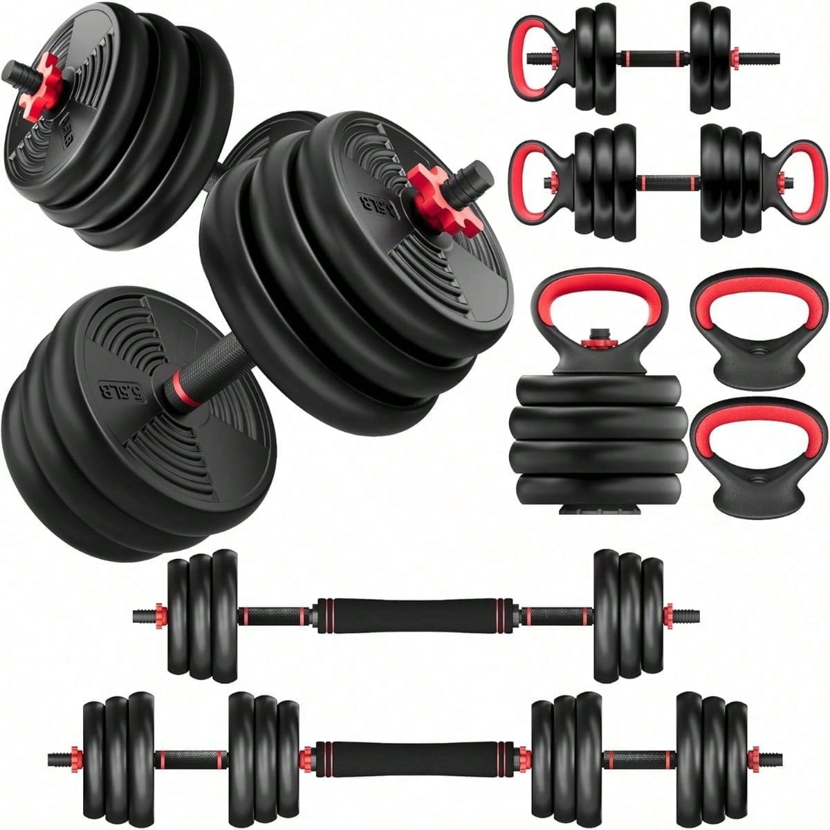 55/75 LBS Free Weight Dumbbells Set, 4 In 1 Multi-Functional Dumbbell ...