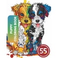 55 Adorable Cartoon Puppy Coloring Book: Wagging Tails & Amazing Scenes ...