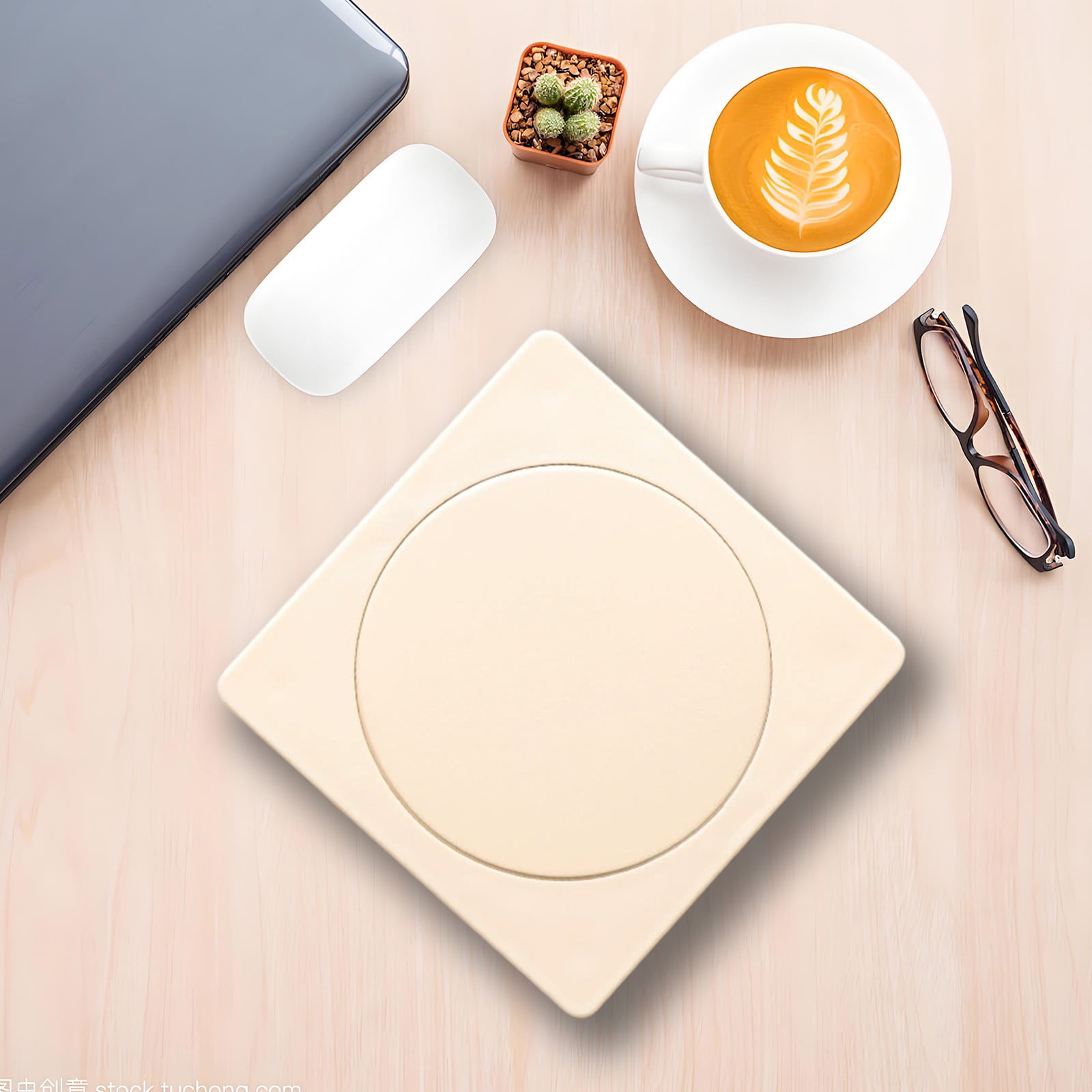 55°C Thermostatic Coffee Cup Warmer Pad | Gravity Activated Heating Mat ...