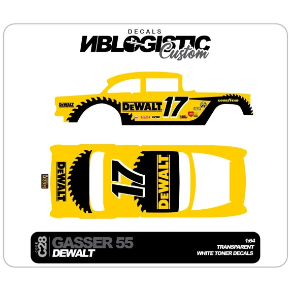 '55 CHEVY GASSER Custom Universal WaterSlide Decal for HOT WHEELS 1/64 ...