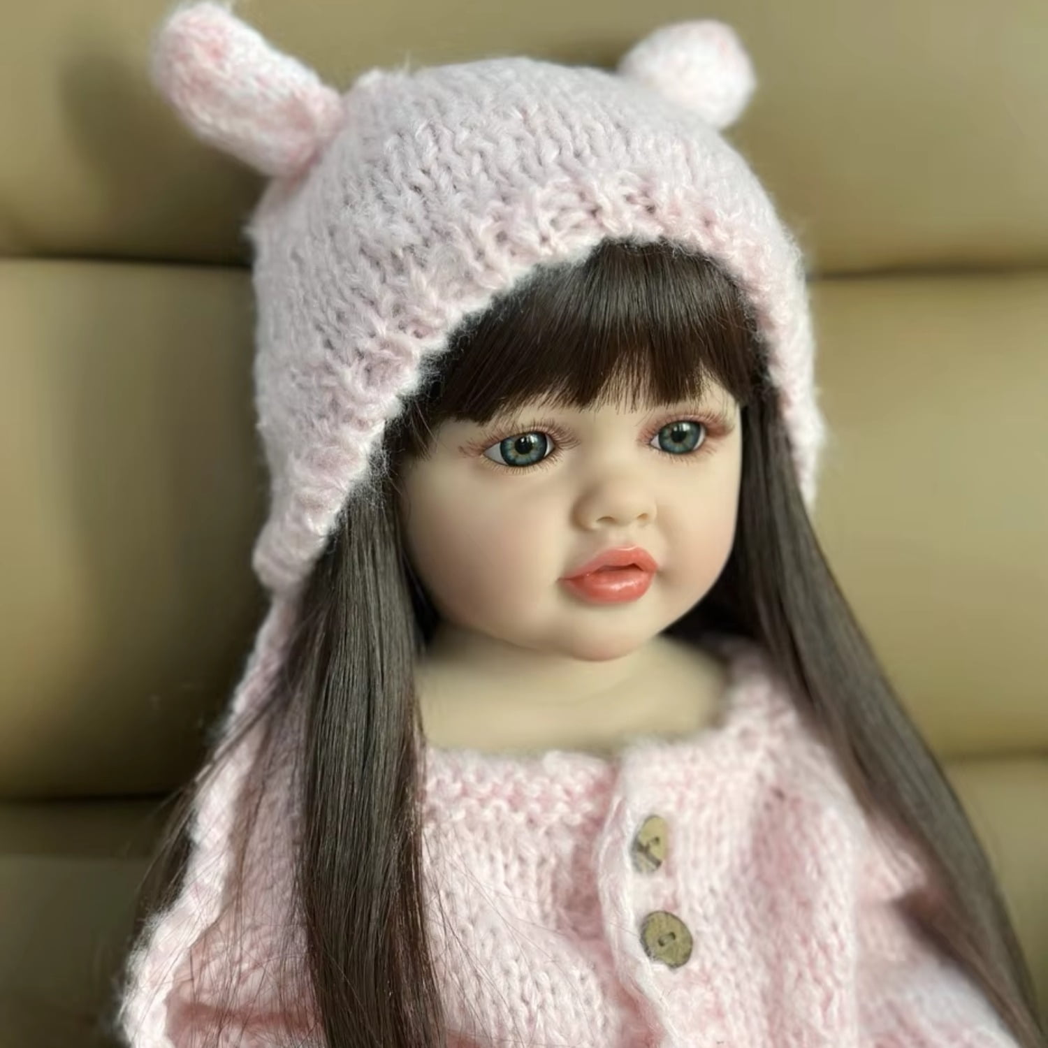55 CM Full Silicone Body Lifelike Reborn Baby Girl 22 Inch Doll Toy ...